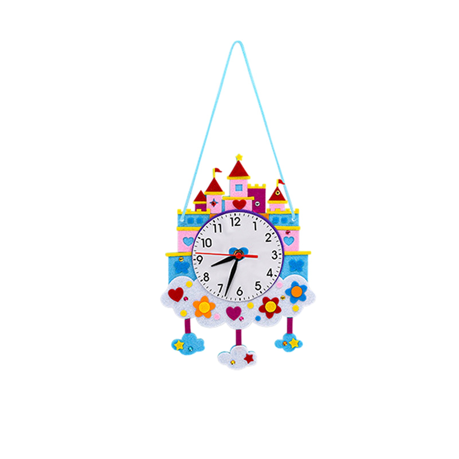 Kids Handmade Clock Toy DIY Making Non-woven Cartoon Clock Make Your ...