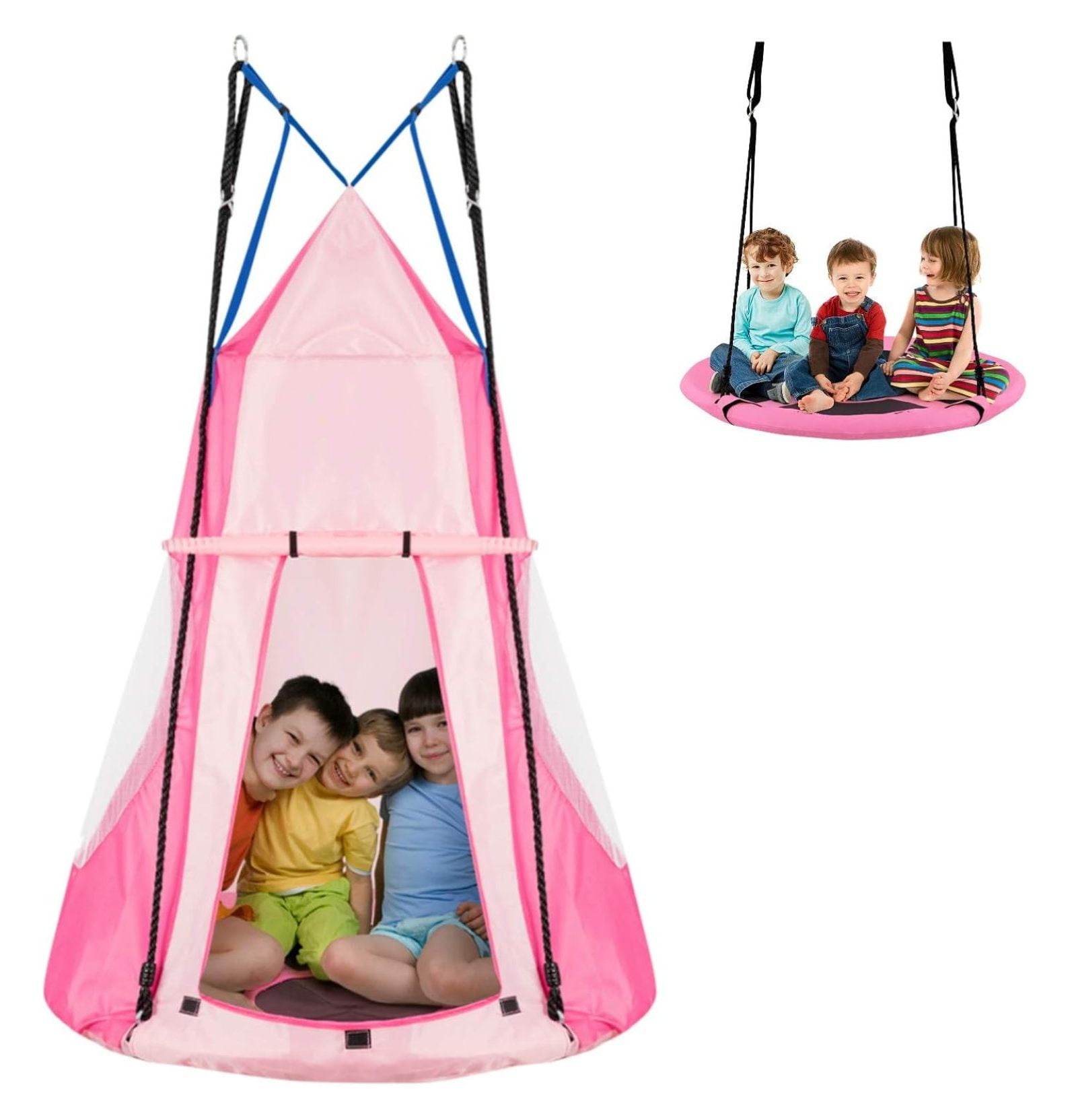 Kids Hanging Chair Tent, 2-in-1 40 Inch Hammock Tree Seat & Detachable ...