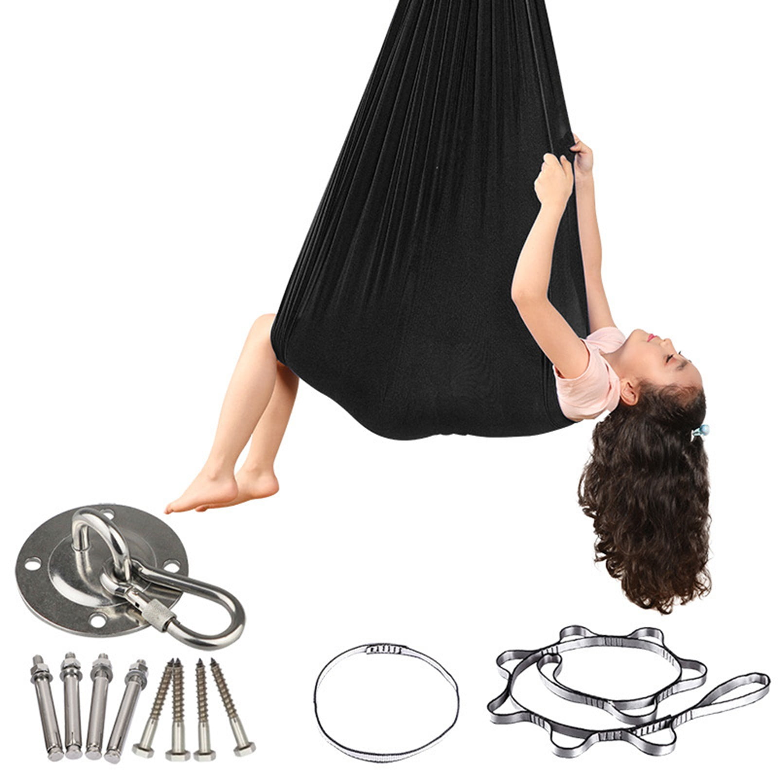 Kids Hanging Hammock Swing Seat Pod with Elastic Fabric for Indoor ...