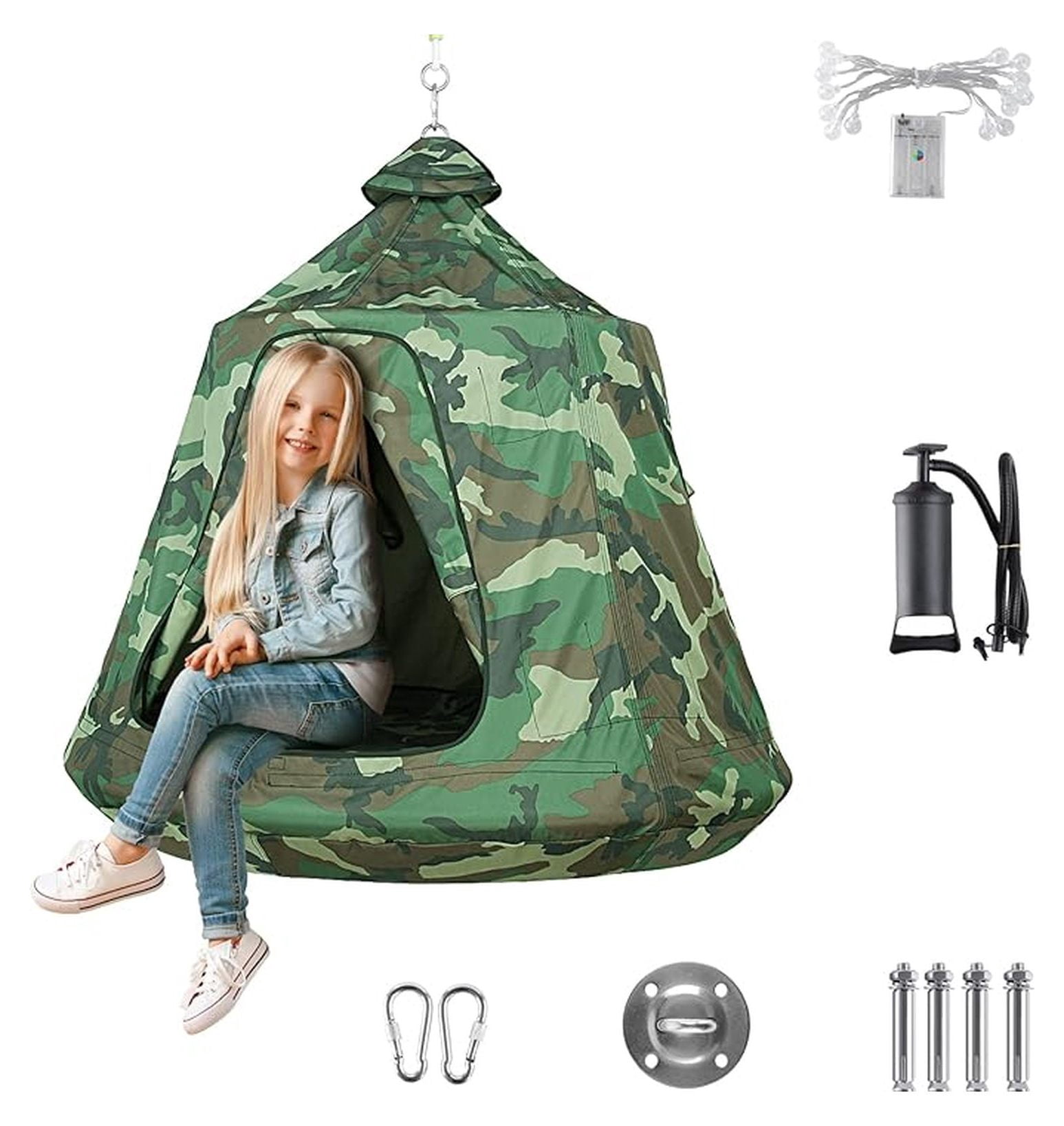 Kids Hanging Tree Tent - Indoor Outdoor Waterproof Pod, 45"H, 330lbs ...
