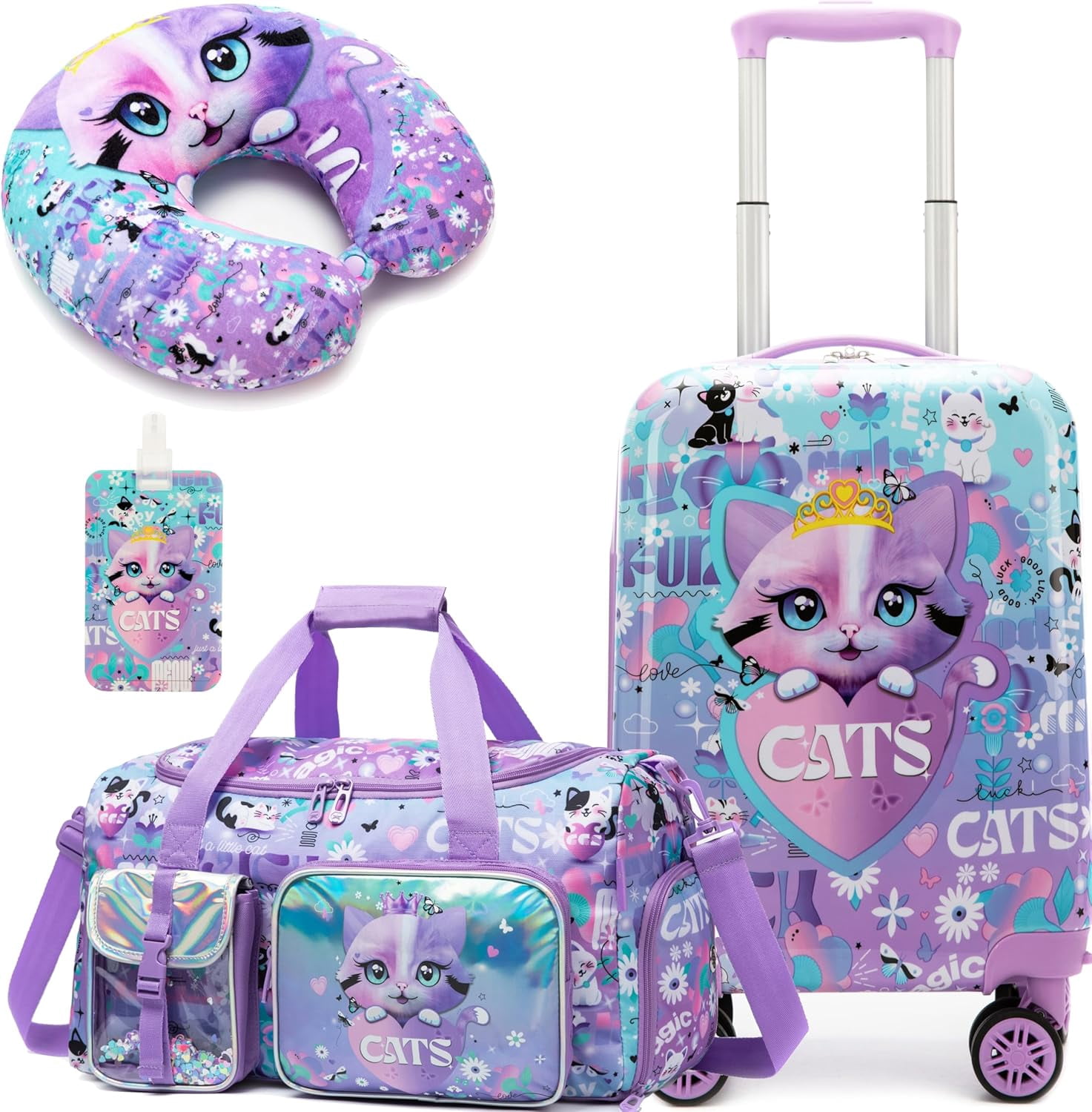 Kids Hardshell Luggage Sets Cute Carry on Suitcases for Girls with ...