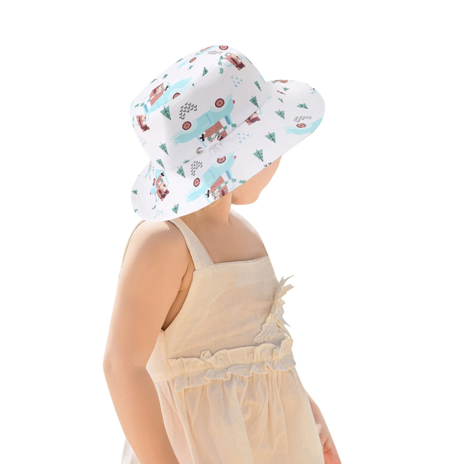 Kids Hat Cap Strap Hats Chin Bucket Cute Sun Outdoor Adjustable Cartoon ...
