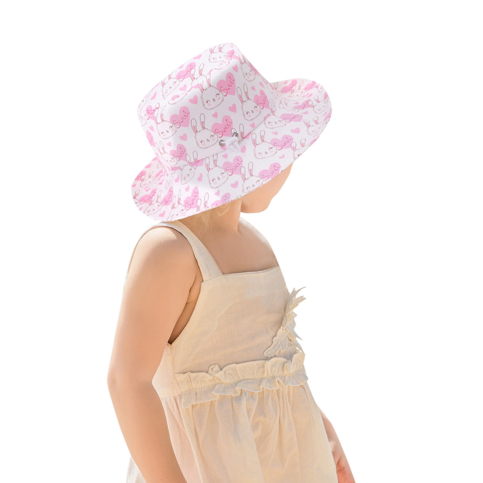 Kids Hat Cap Strap Hats Chin Bucket Cute Sun Outdoor Adjustable Cartoon ...