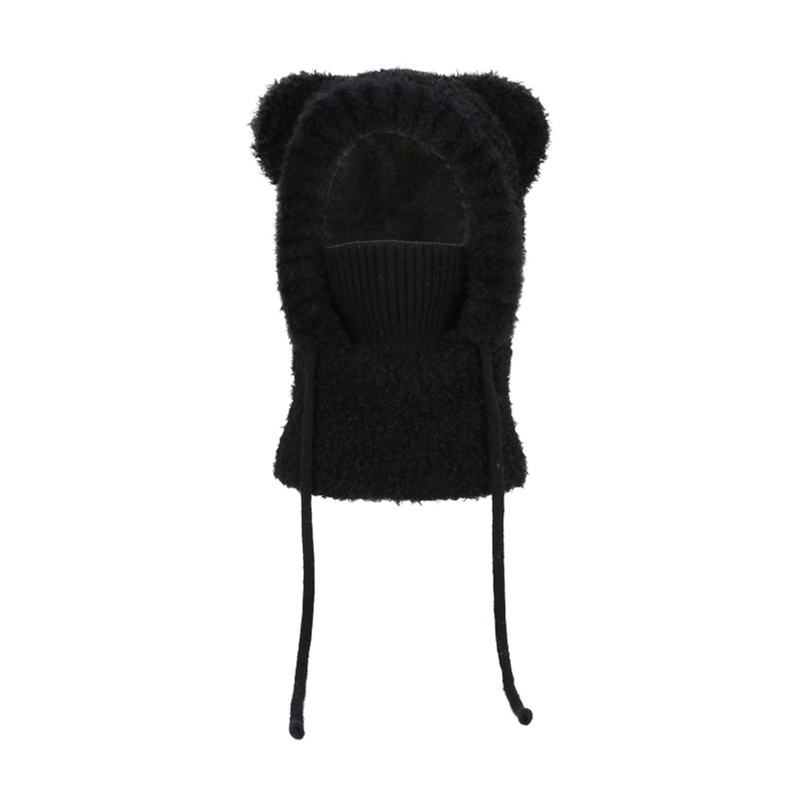 Kids Hat Cartoon Bear Mask Scarf One Piece Winter Ear Cover Knit Beanie ...