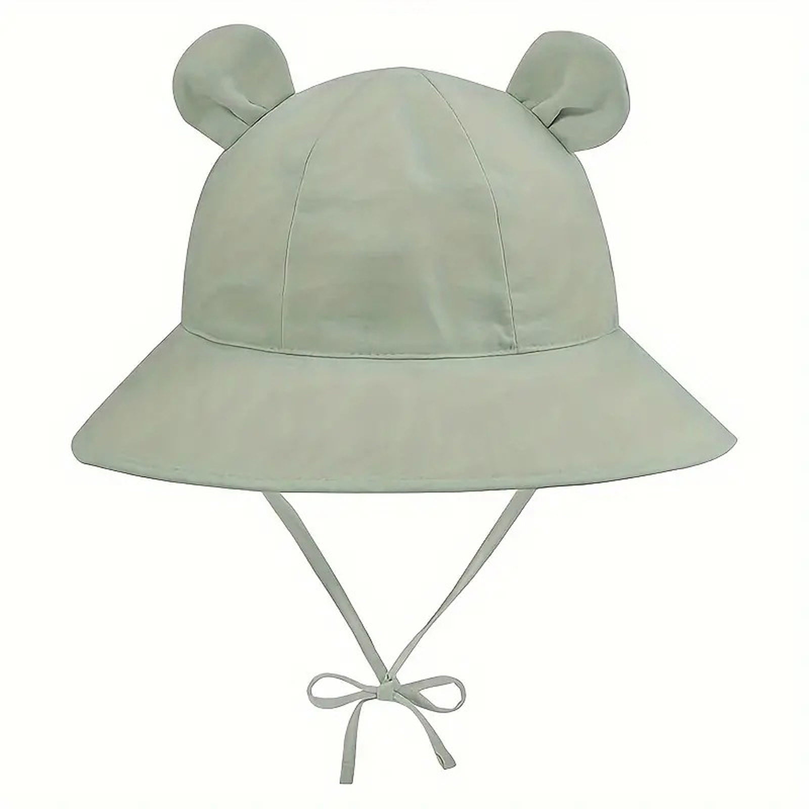 Kids Hats for Outdoor Cartoon Bear Ears Wide Brim Fisherman Hat for 0 6 ...
