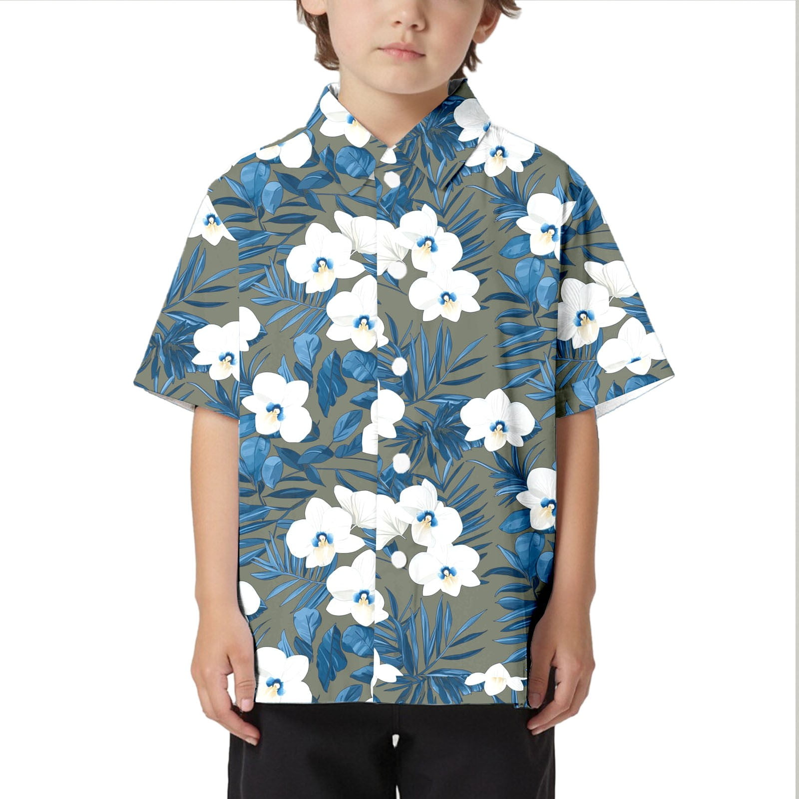 Kids Hawaiian Shirt Boys Short Sleeve Button Down Shirt Boys Summer ...
