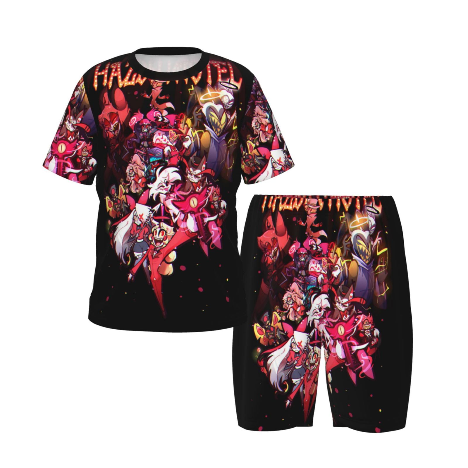 Kids Hazbin Hotel Helluva Boss Short Sleeve Top And Short Set 2 Piece ...