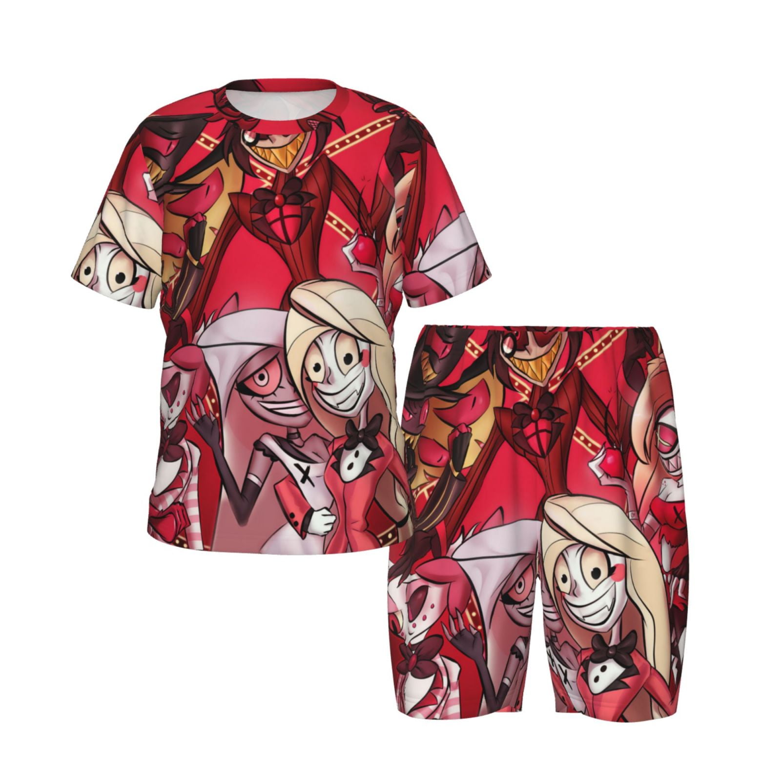 Kids Hazbin Hotel Helluva Boss Short Sleeve Top And Short Set 2 Piece ...