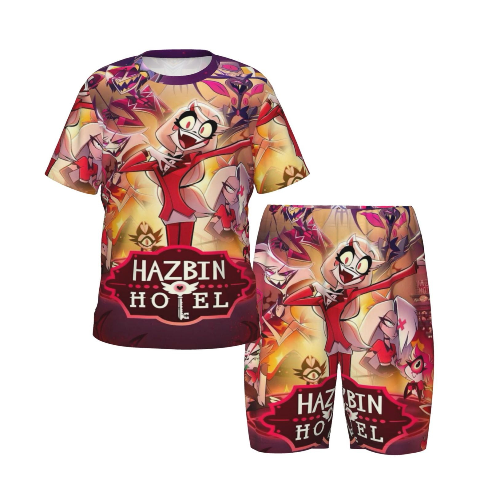 Kids Hazbin Hotel Helluva Boss Short Sleeve Top And Short Set 2 Piece ...