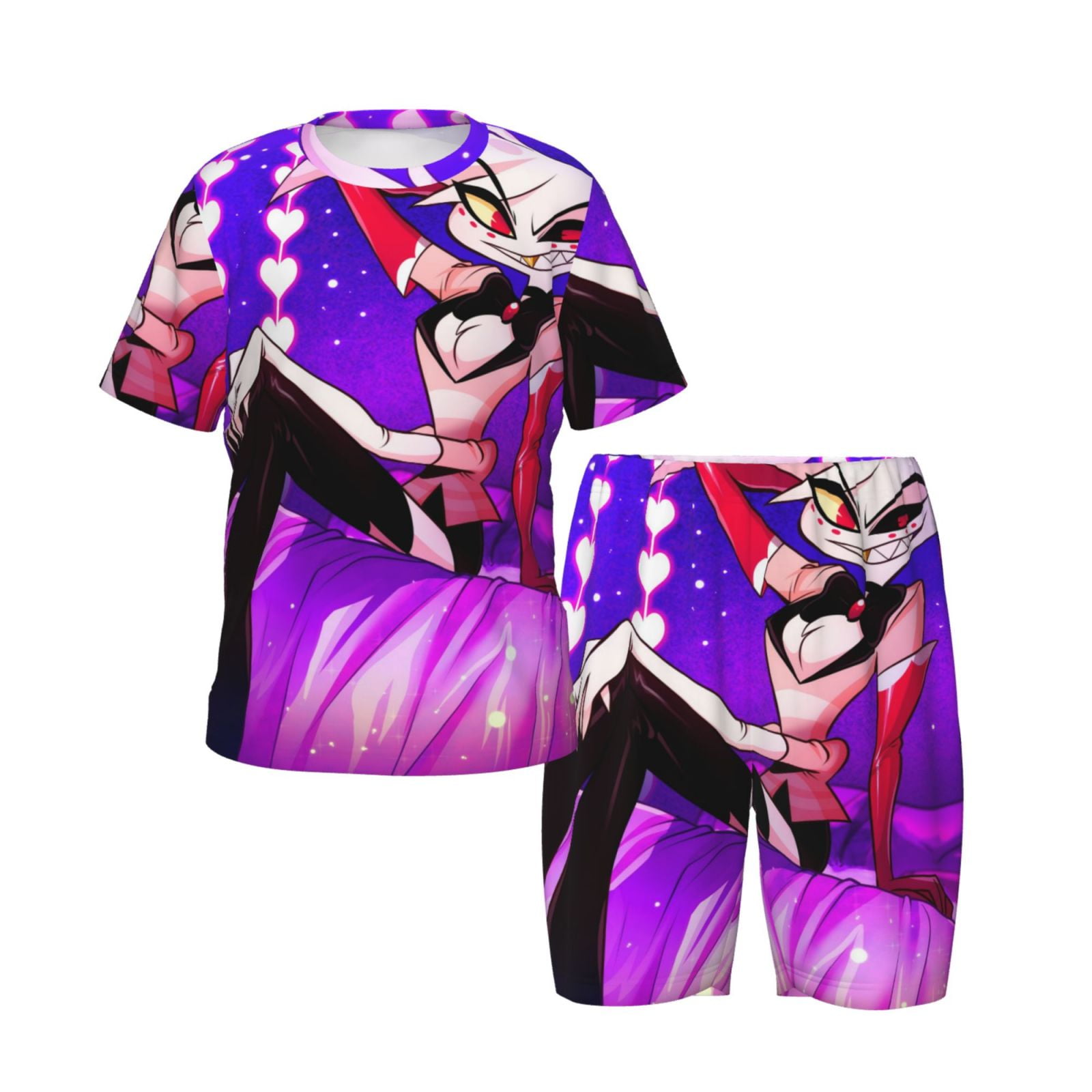 Kids Hazbin Hotel Helluva Boss Short Sleeve Top And Short Set 2 Piece ...