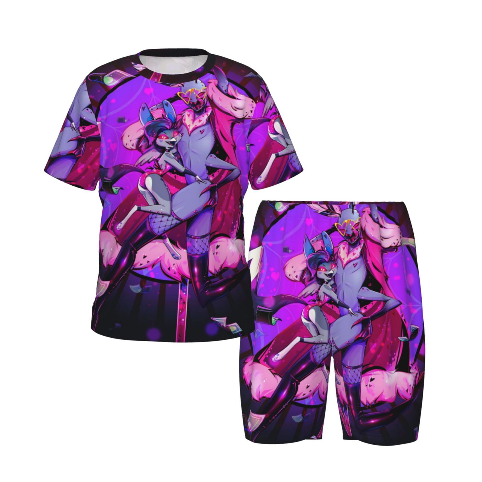 Kids Hazbin Hotel Helluva Boss Short Sleeve Top And Short Set 2 Piece ...