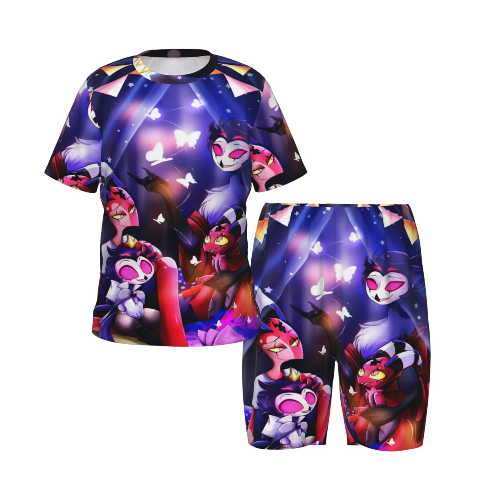 Kids Hazbin Hotel Helluva Boss Short Sleeve Top And Short Set 2 Piece ...