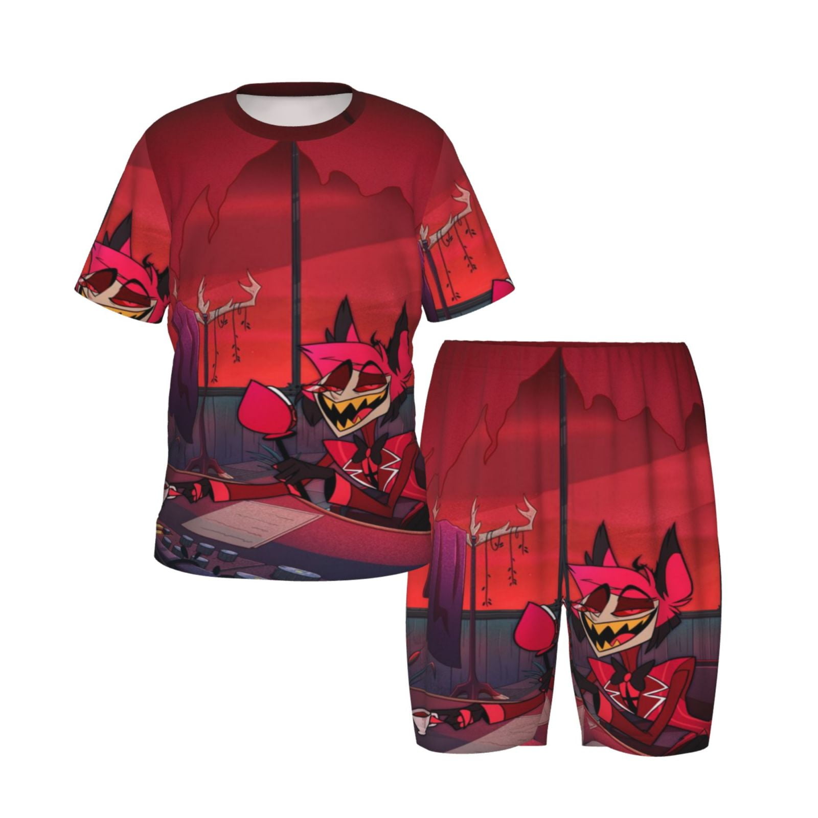 Kids Hazbin Hotel Helluva Boss Short Sleeve Top And Short Set 2 Piece ...
