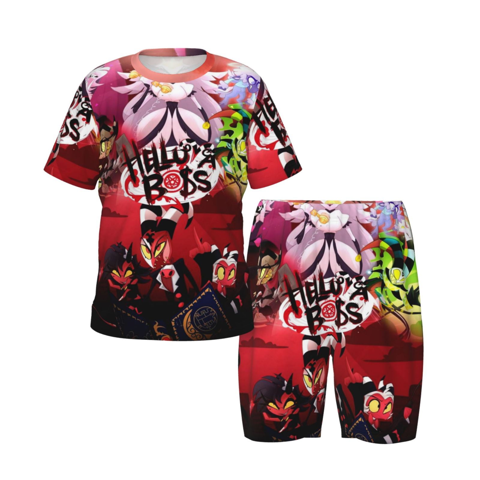 Kids Hazbin Hotel Helluva Boss Short Sleeve Top And Short Set 2 Piece ...
