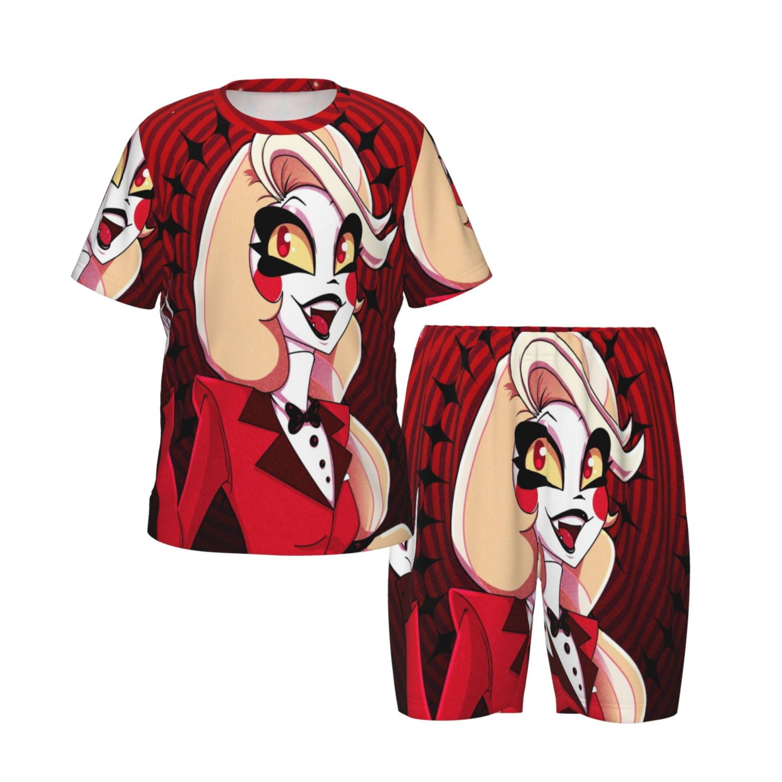Kids Hazbin Hotel Helluva Boss Short Sleeve Top And Short Set 2 Piece ...