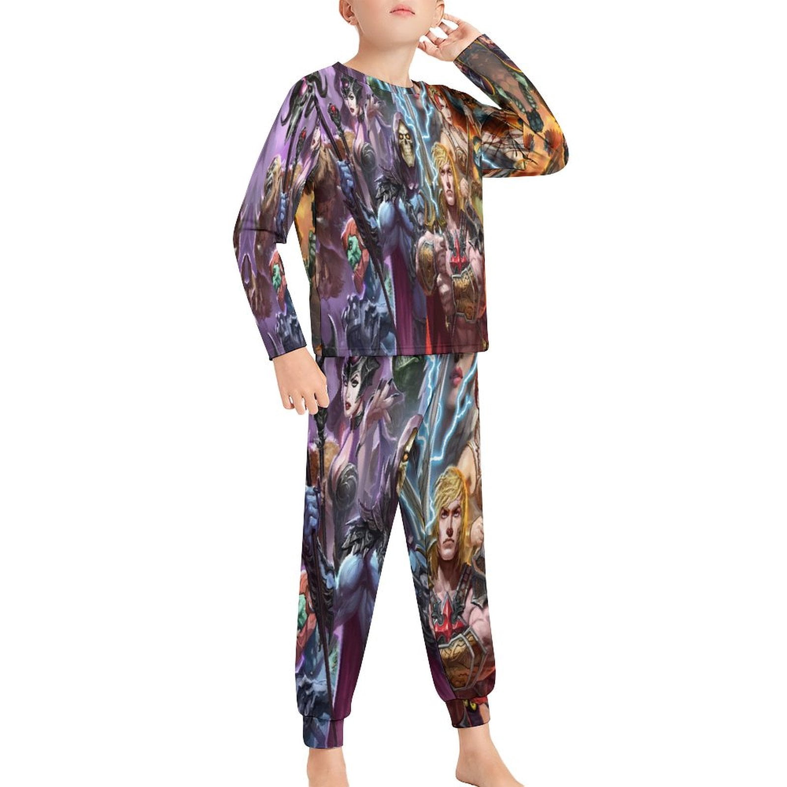 Kids He Man Mas-ters Universe Pajama Long Sleeve Sleepwear Pant Set ...