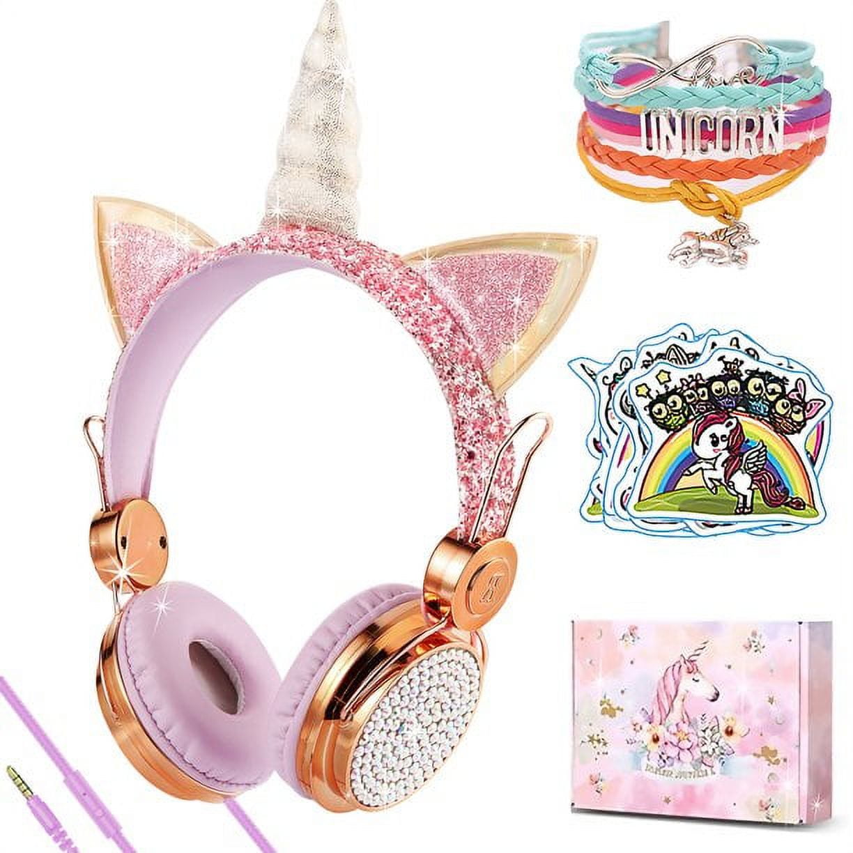 Kids Headphones,Charlxee Unicorns Wired Headsets with Gifts Packing ...