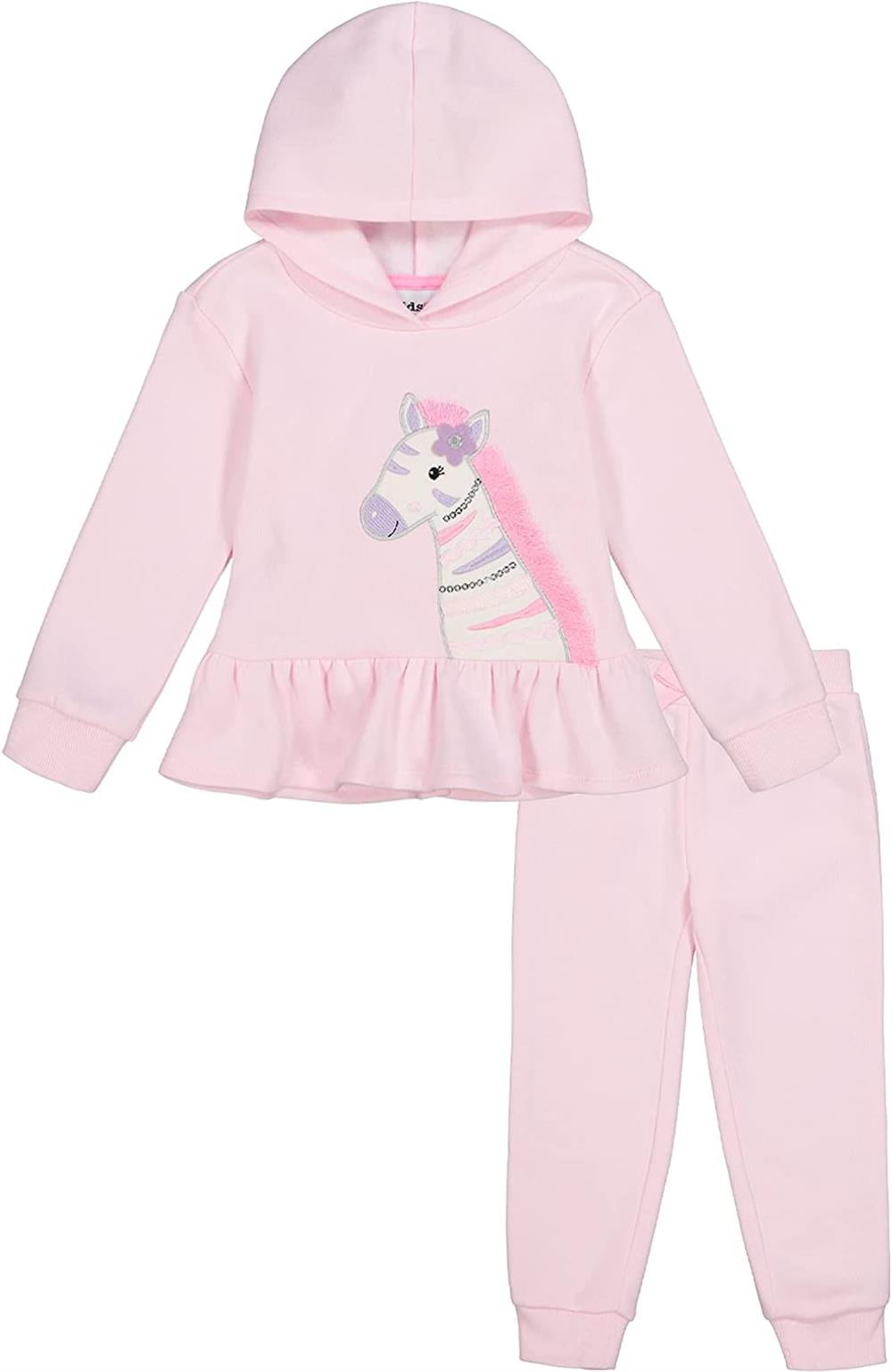 Kids Headquarters Girls Fleece Hooded Zebra Jog Set Pink 4T - Walmart.com