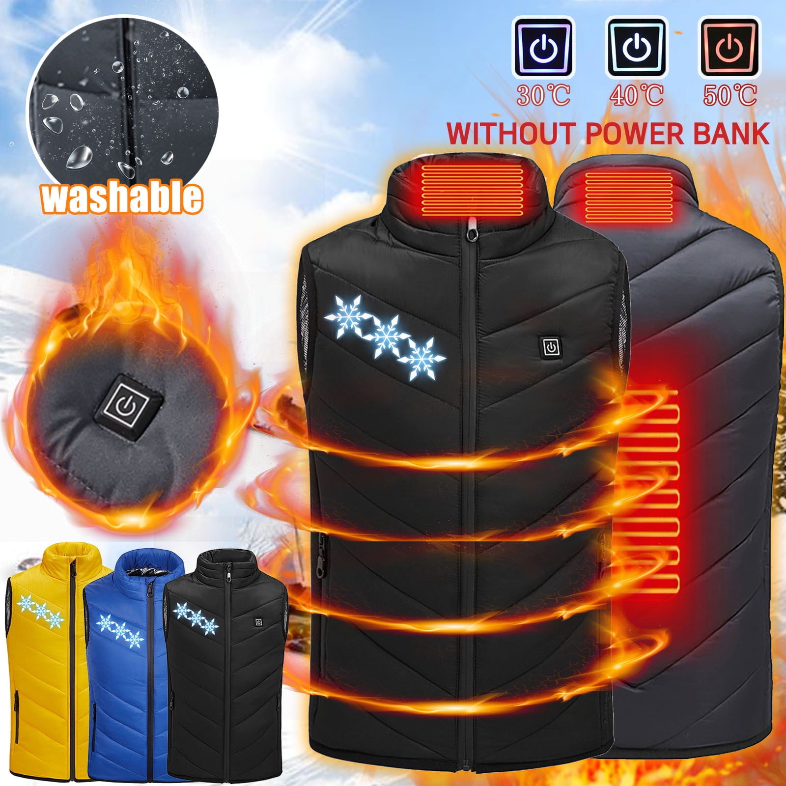 Kids Heated Vest - Boys and Girls Heating Jackets Coat 2 Heating Pads ...