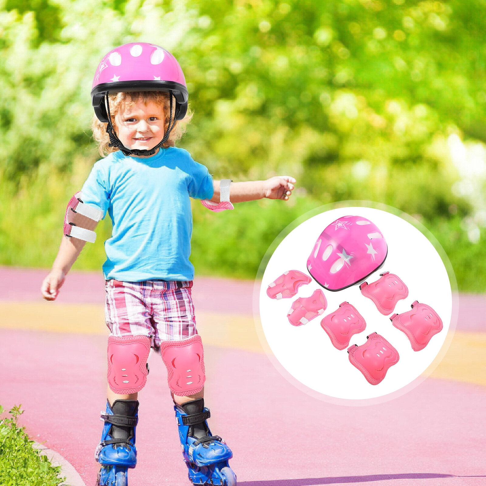 Kids Helmet Knee Pads for Kids and Elbow Pads Wrist Guards Adjustable ...
