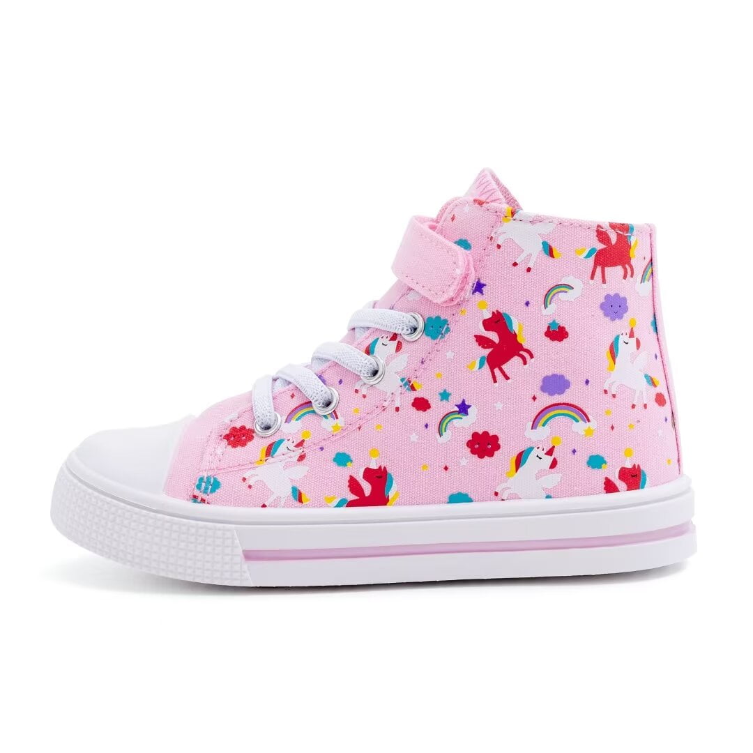 Kids High Top Sneakers Toddler Easy Fasten Canvas Shoes Boys Girls ...