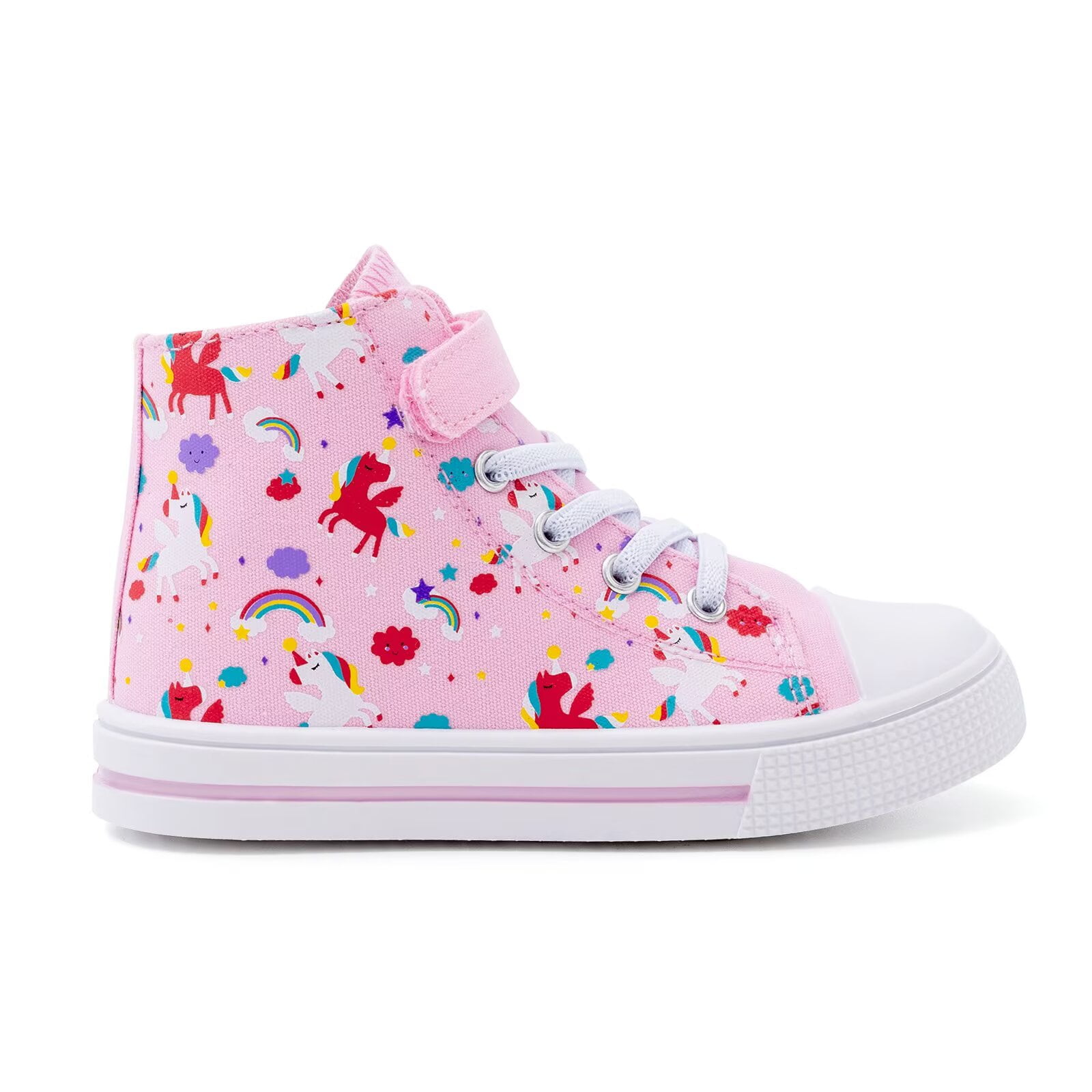 EUXTERPA Kids High Top Canvas Sneakers Girls Pink Casual Walking Shoes ...