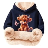Kids Highland Cow Hoodie, Oversized Funny Pullover Sweatshirt, Cozy ...