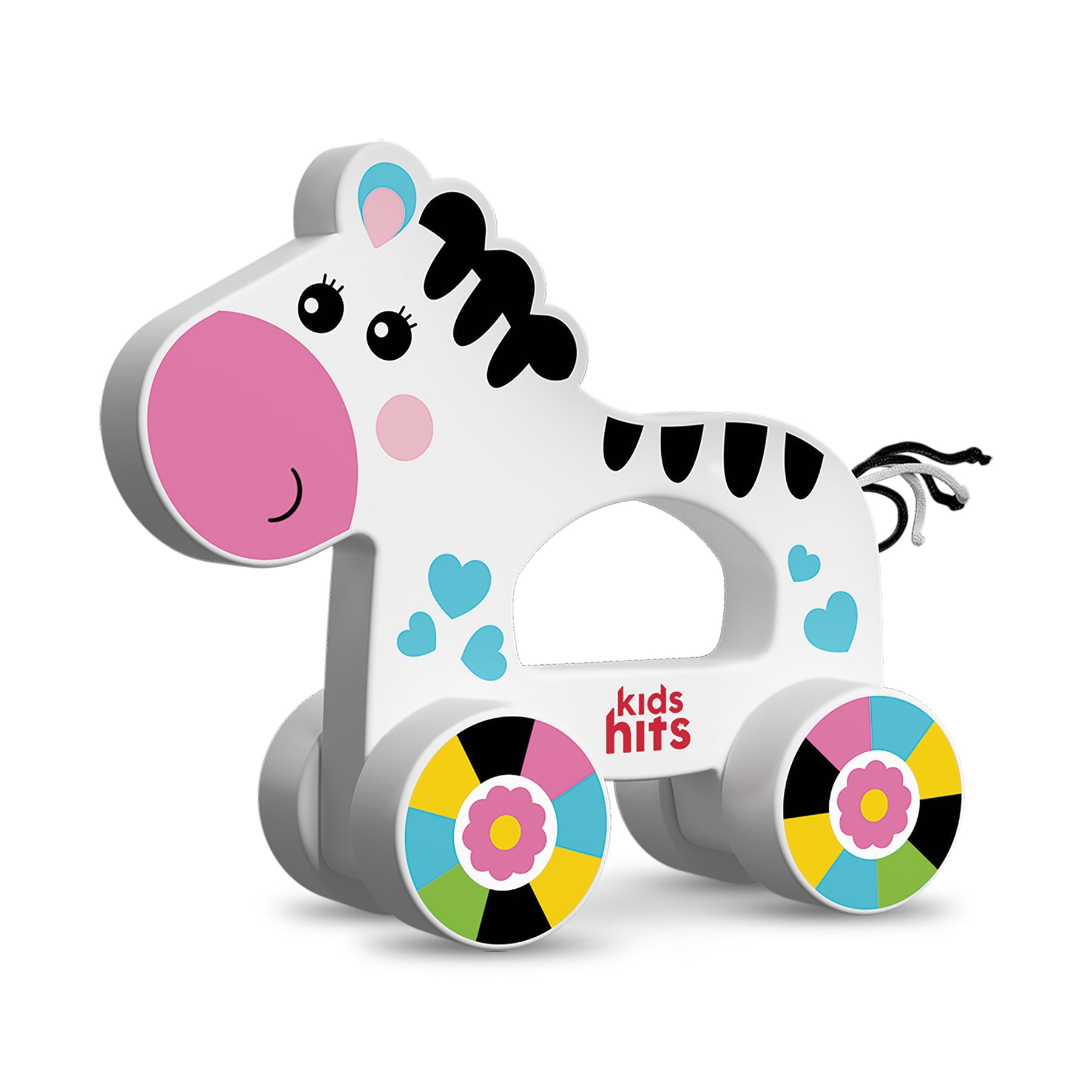 Kids Hits: Colorful Wooden Push & Pull Toy Pull-Along Zebra - A Fun ...