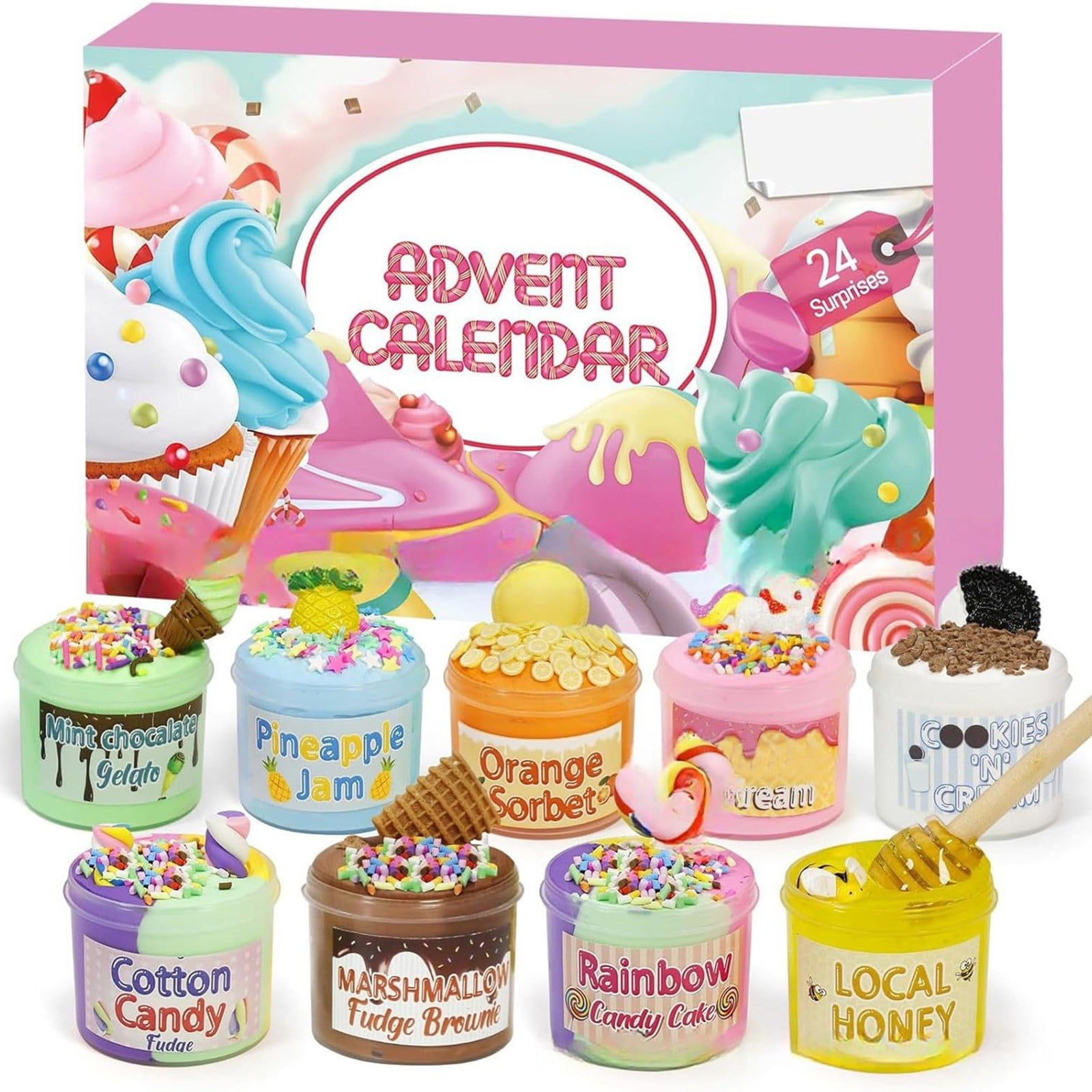 Kids Holiday Air Dry Clay DIY Craft Countdown Advent Calendar Set ...