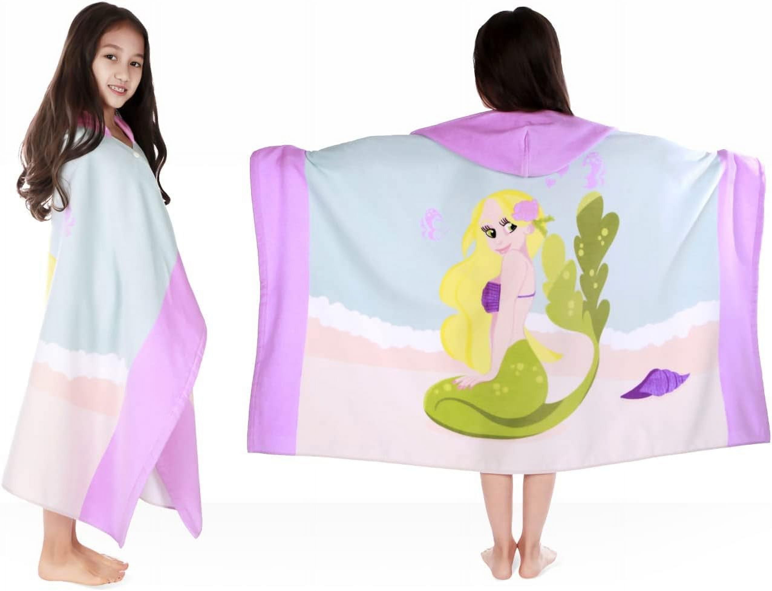 Kids Hooded Beach Towels, Toddlers Girls Baby 3-12 Years Bath Pool ...