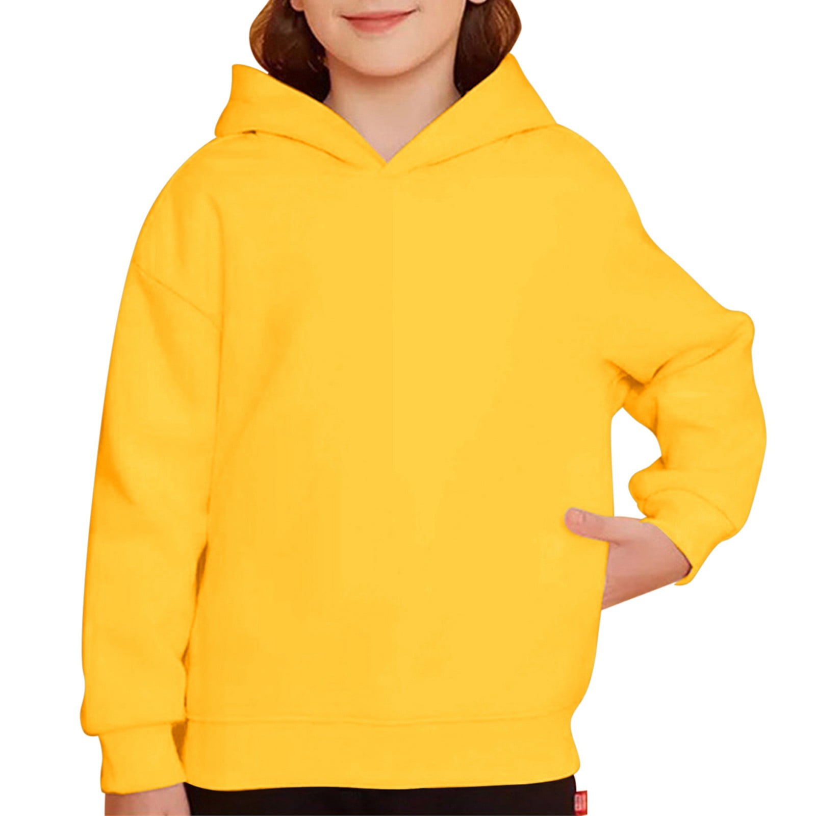 Kids Hoodies Casual Loose Hoodie Sweatshirt Solid Long Sleeve Pullover ...