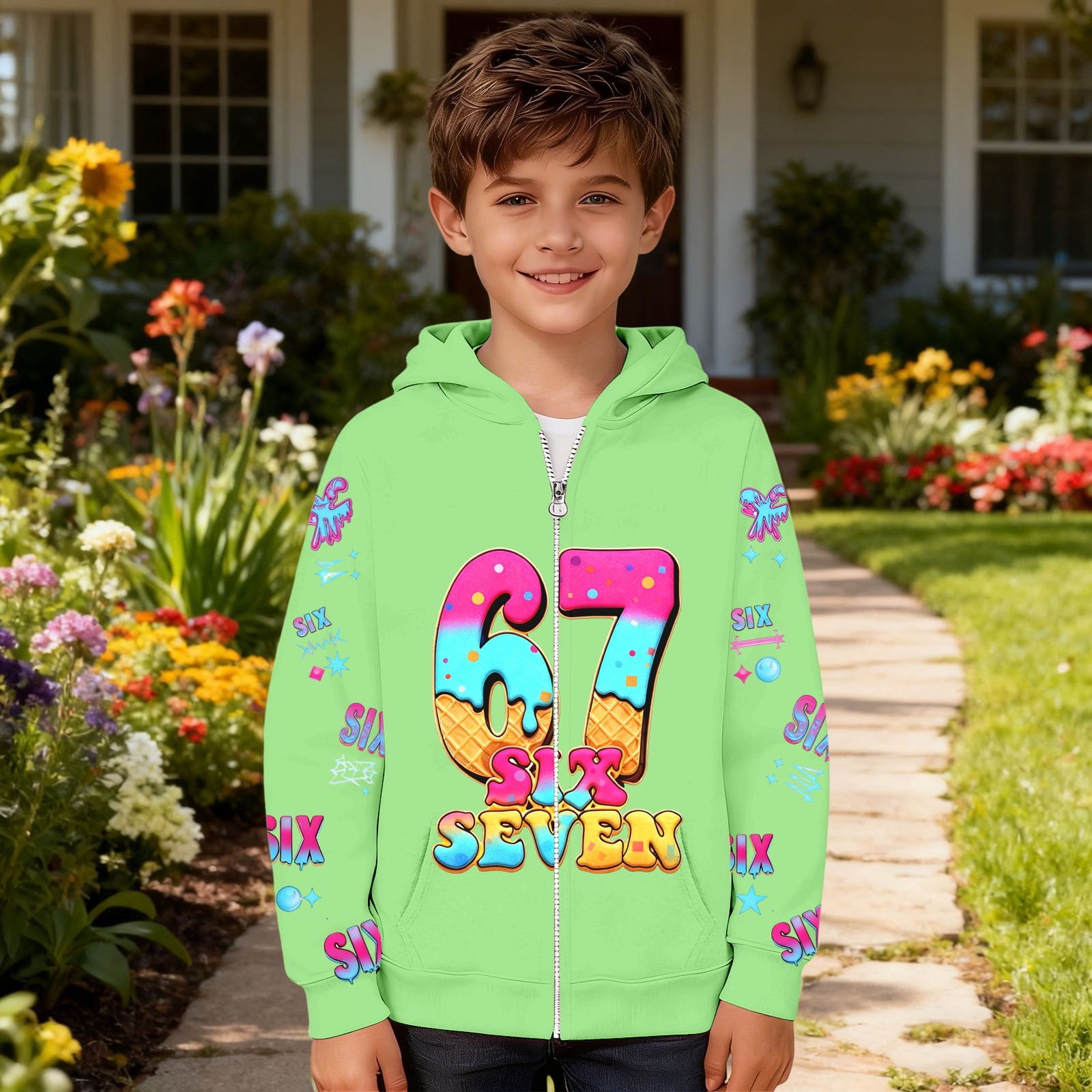 Kids Hoodies Sweatshirts 6 7 Six Seven Letter Hoodies Comfortable Boys ...