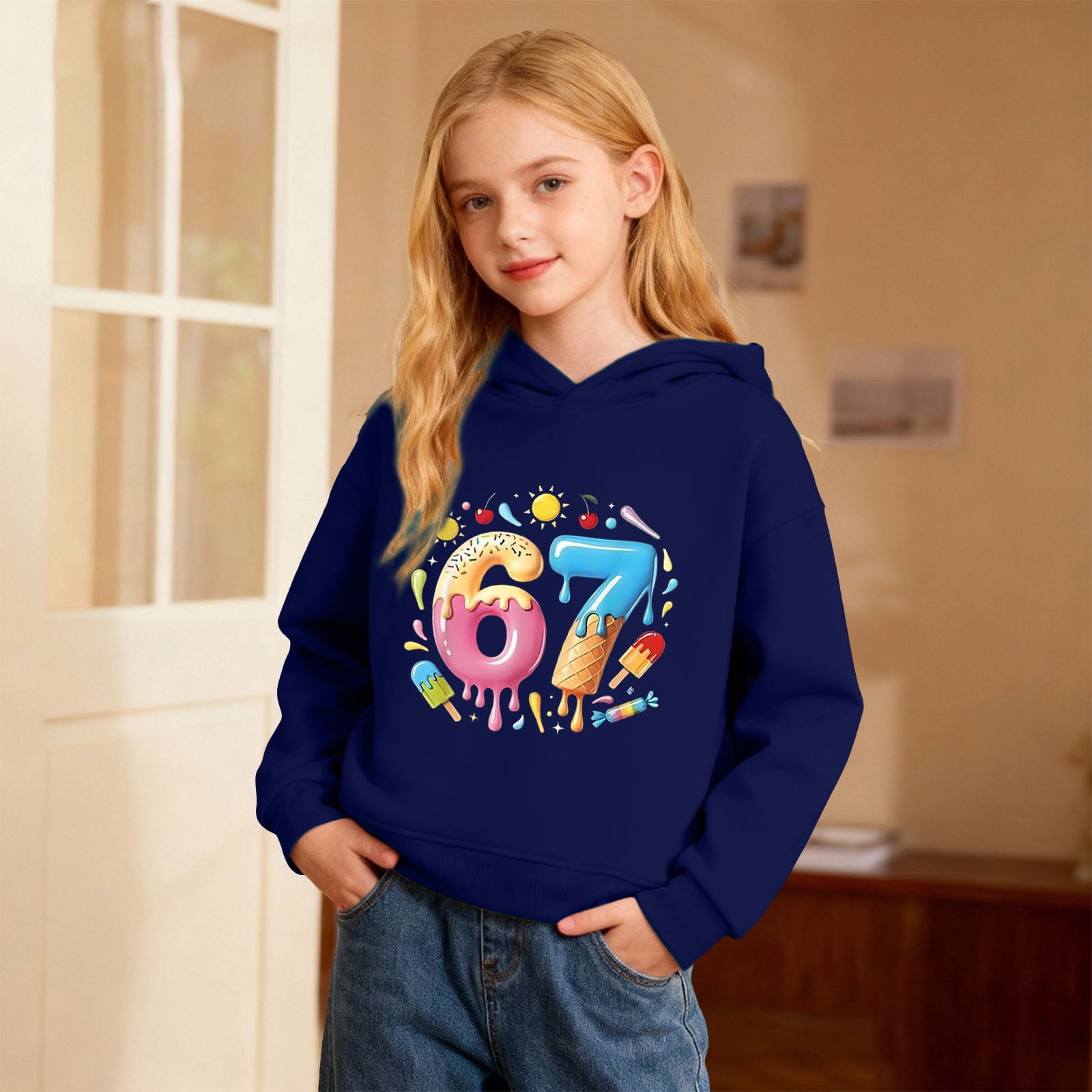 Kids Hoodies Sweatshirts 6 7 Six Seven Letter Hoodies Sweatshirts ...