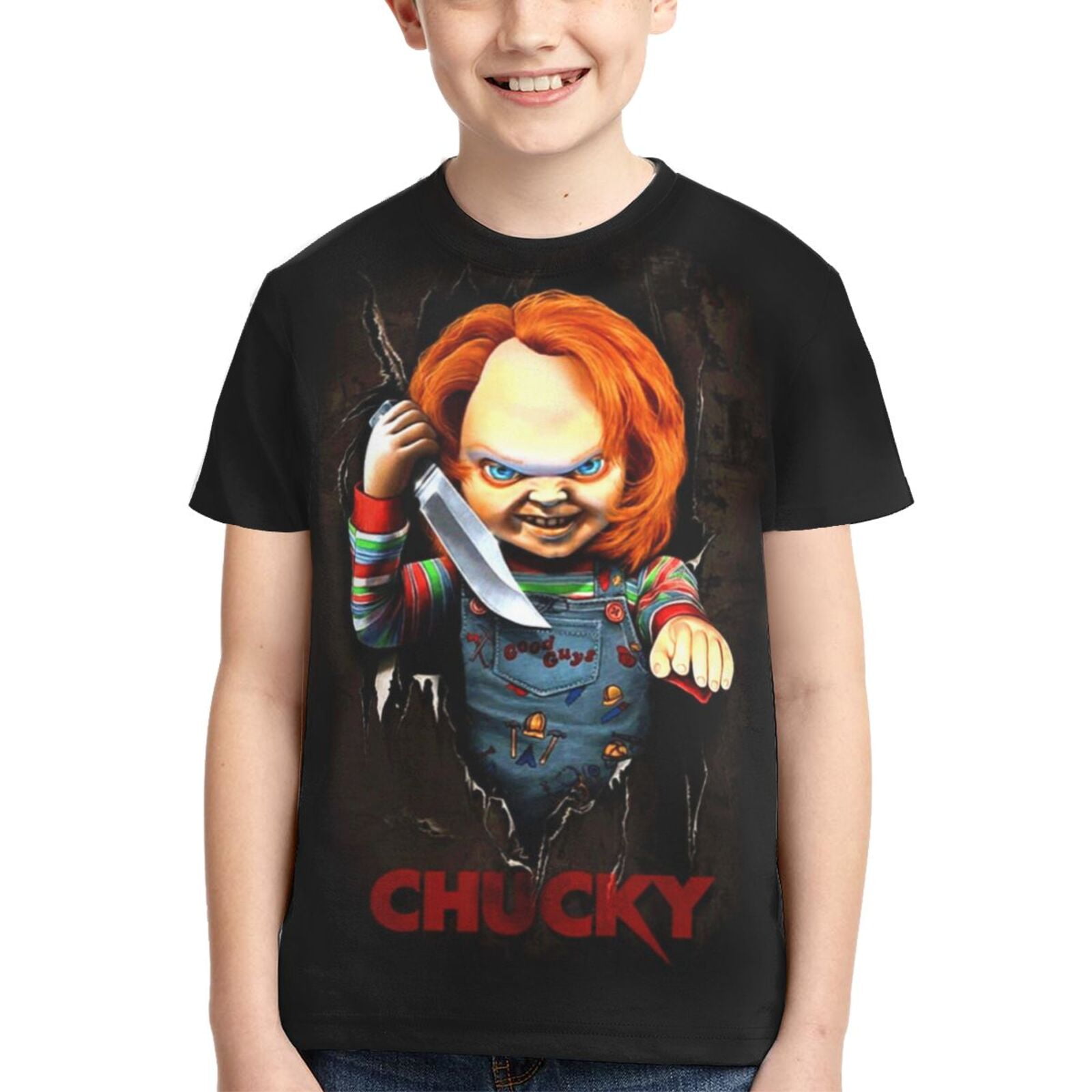 Kids Horror Chucky Doll T-Shirts Youth 3D Print Short Sleeve Kid's Game ...