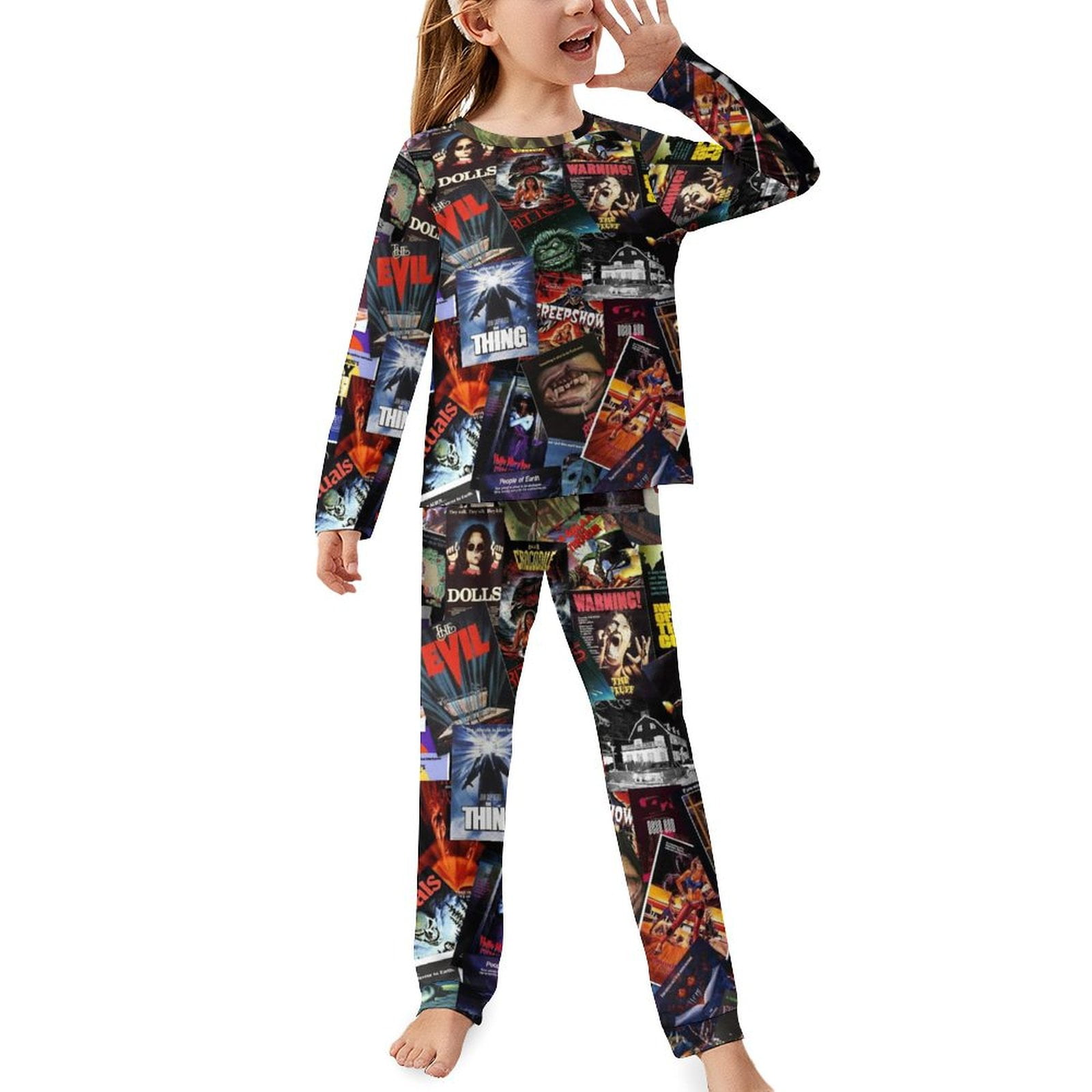 Kids Horror Movie Pajama Sets Long Sleeve Cartoon Soft Comfy Sleepwear ...