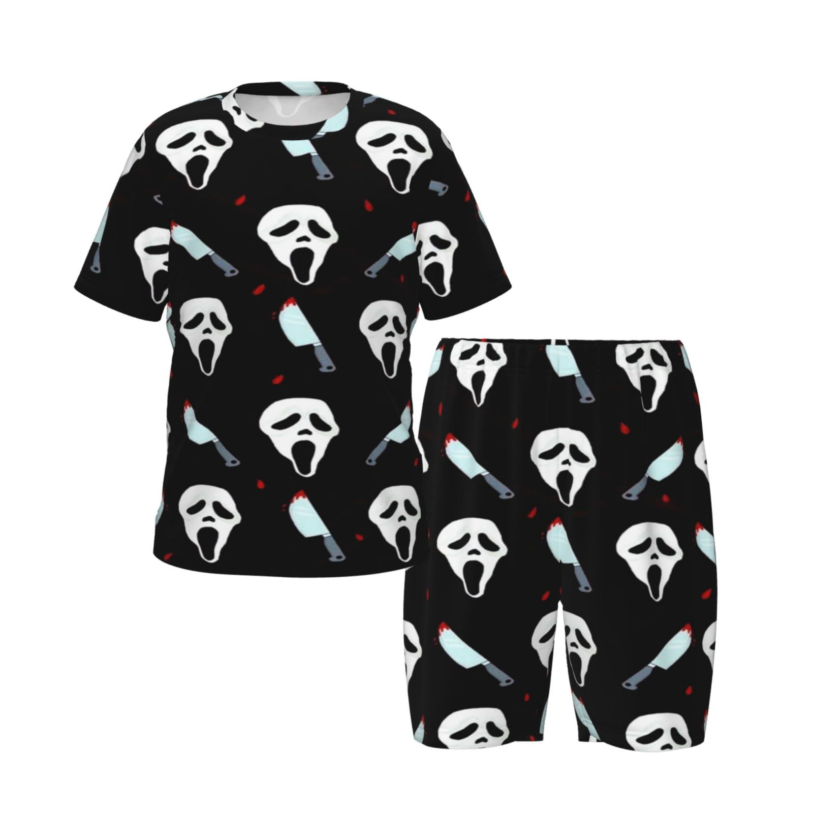 Kids Horror Movie Scream Ghost Face Pajamas Set Cartoon Sleepwear Short ...