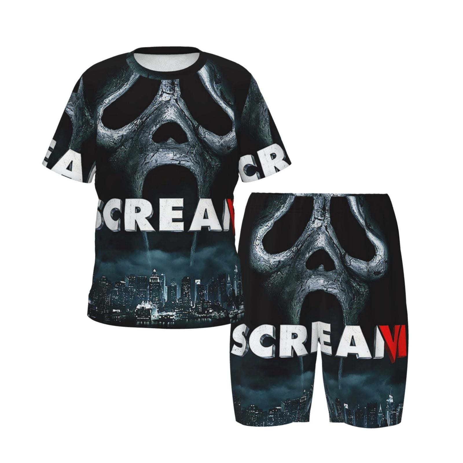 Kids Horror Movie Scream Ghost Face Pajamas Set Cartoon Sleepwear Short ...