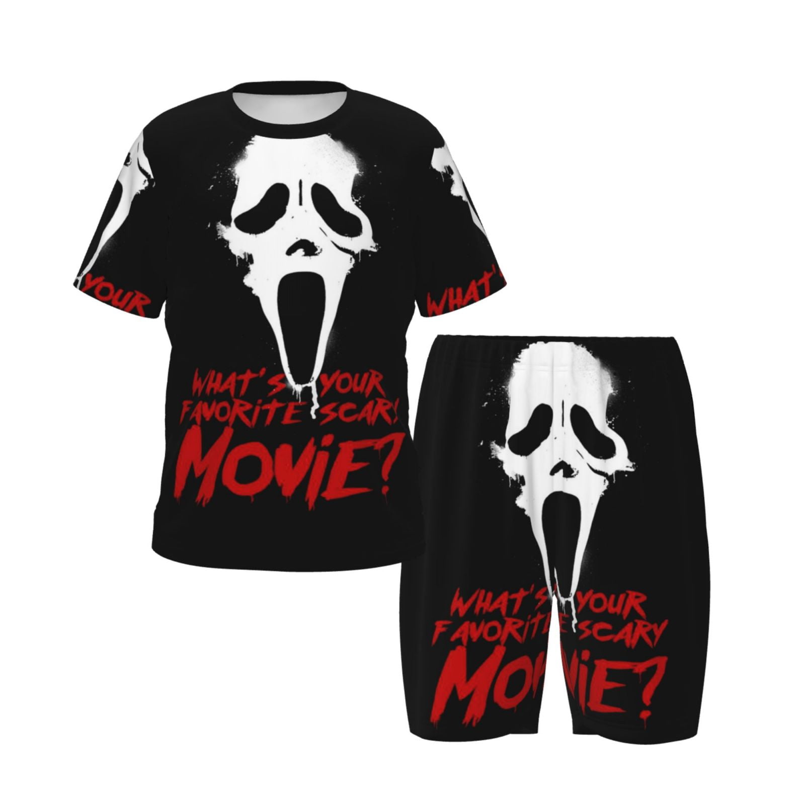Kids Horror Movie Scream Ghost Face Pajamas Set Cartoon Sleepwear Short ...