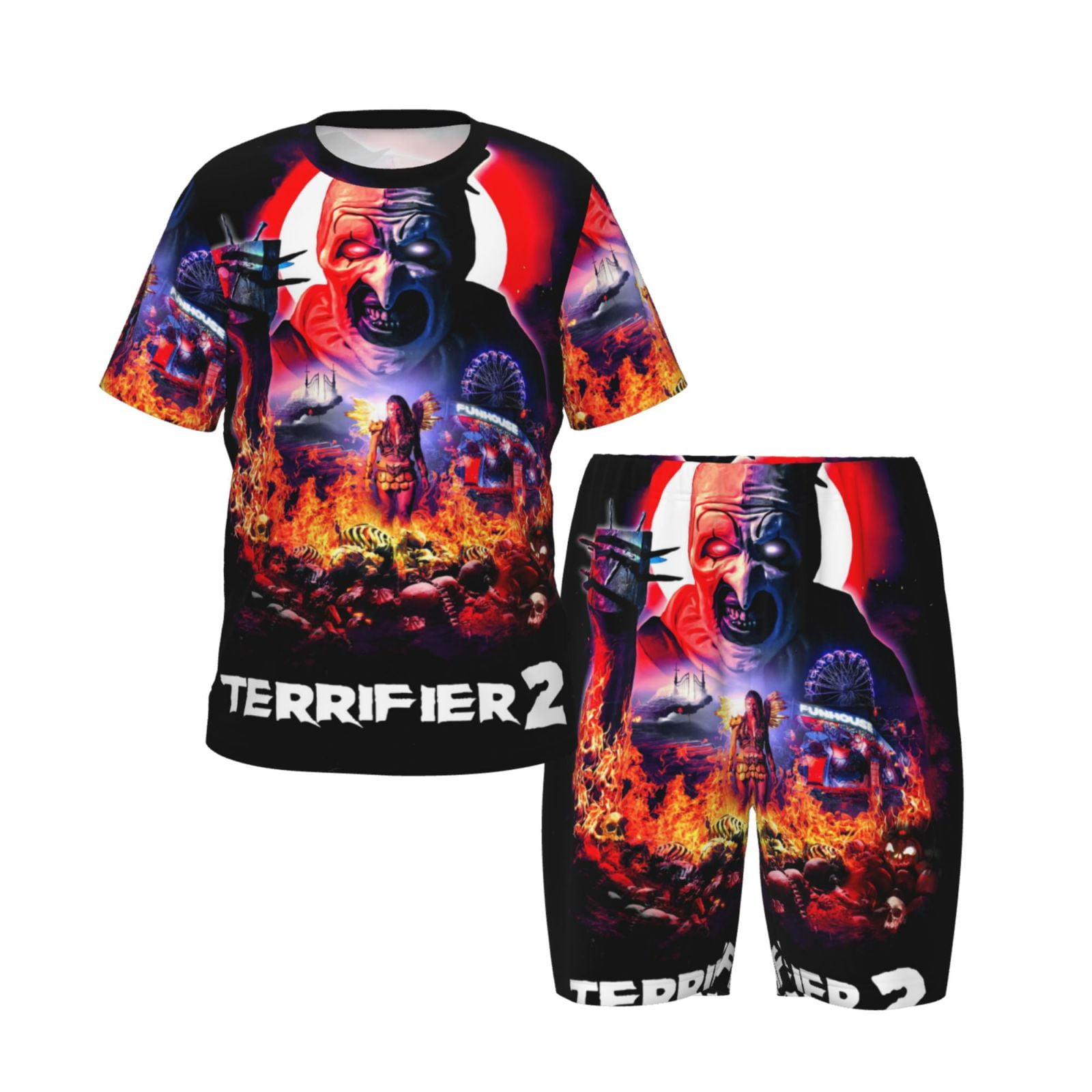 Kids Horror Movie Terrifier Pajamas Set Cartoon Sleepwear Short Set ...