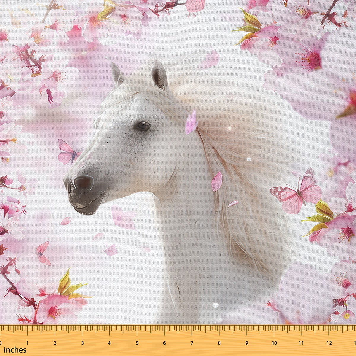 Kids Horse Upholstery Fabric,Pink Butterfly Fabric By The Yard,Cherry ...