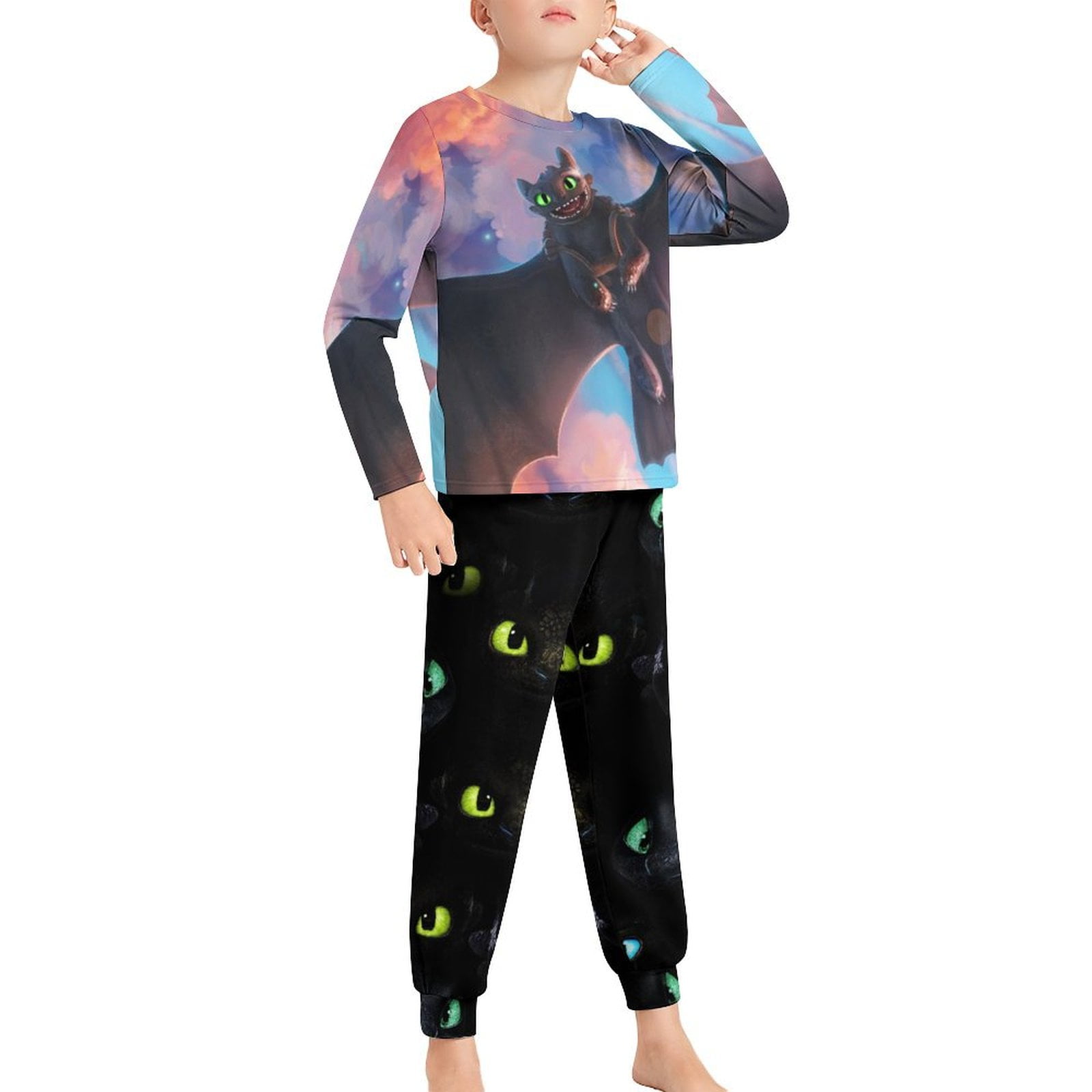 Kids How To Train Your Dragon Toothless Pajamas Suit Long Sleeve ...