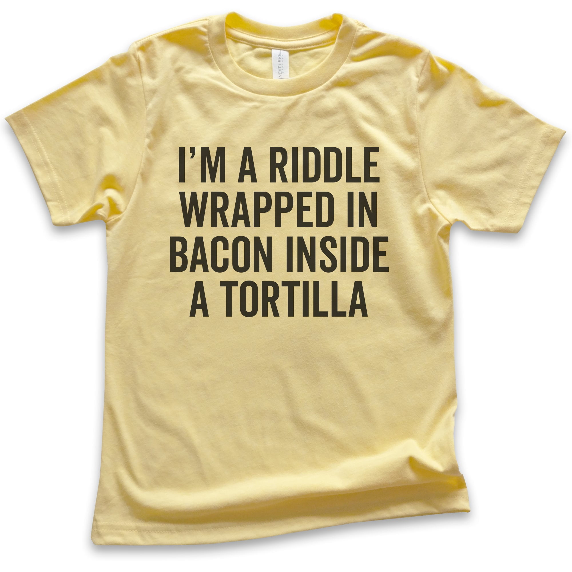 Kids I'm A Riddle Wrapped In Bacon T-shirt, Youth Kids Boy Girl T-Shirt ...
