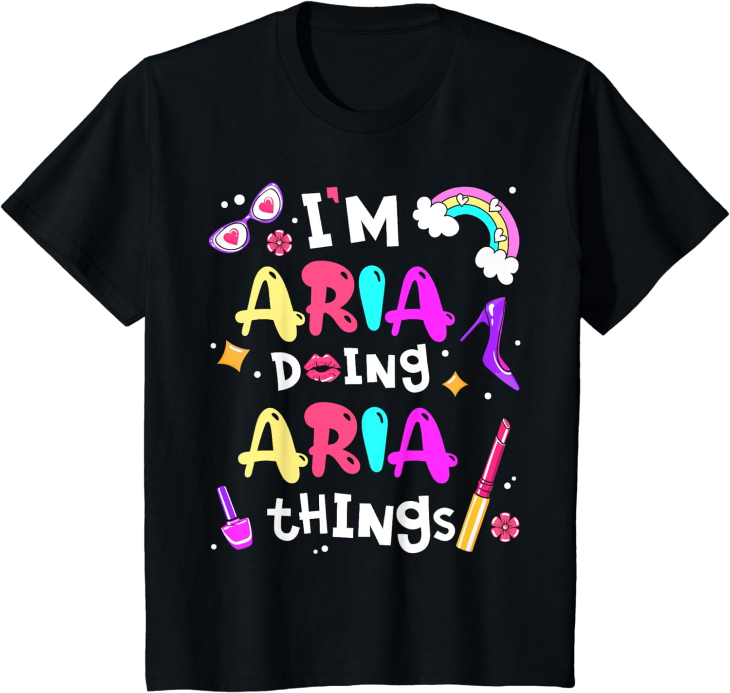 Kids I'm Aria Doing Aria Things Cute Girls Personalized Name T-Shirt ...