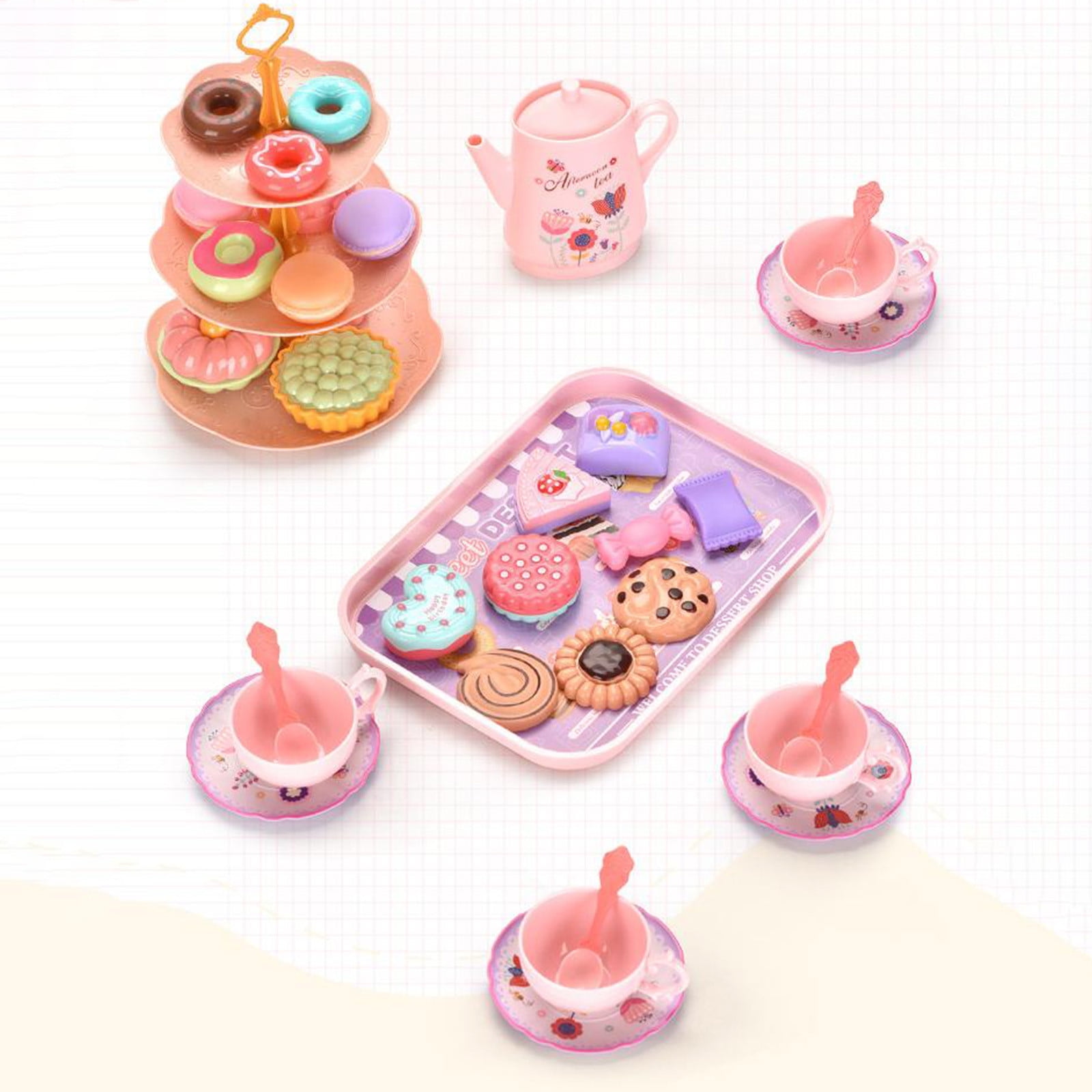 Kids Imitation Dessert Tea Set - Tea Party Set for Little Girls ...