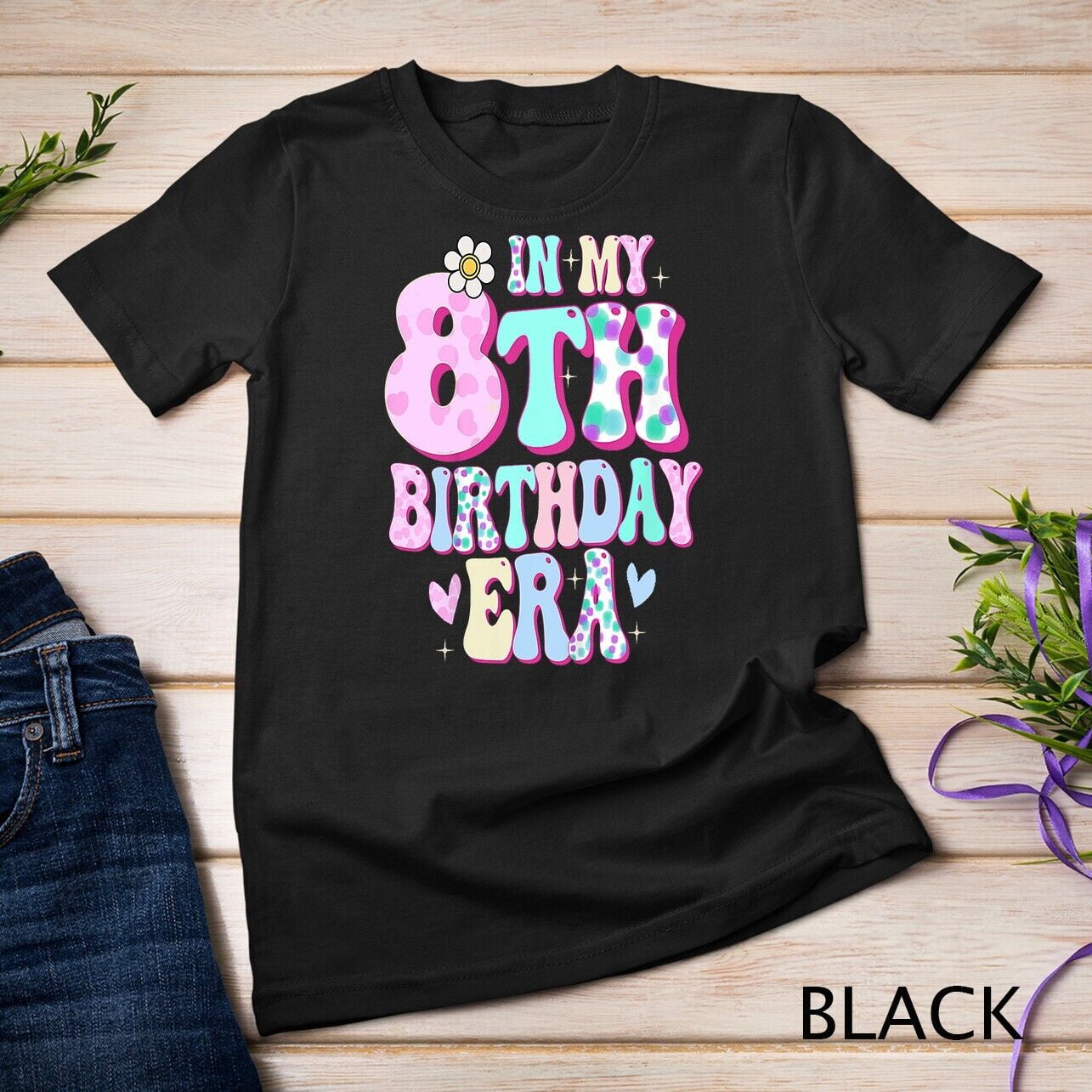 Kids In My 8th Birthday Era Girl Gifts Eight Bday 8 Year Old Unisex T ...