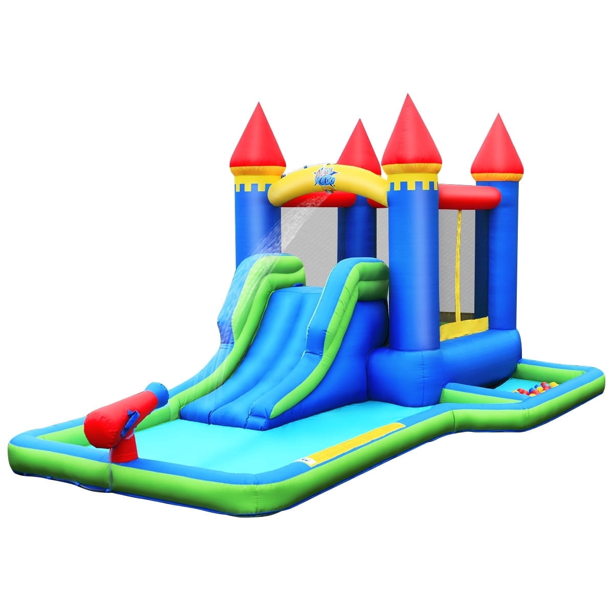 Kids Inflatable Bounce House Water Slide without Blower - Walmart.com