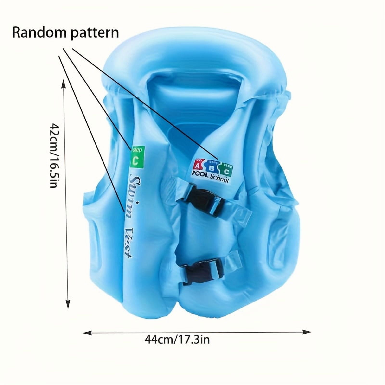 Kids' Inflatable Swim Vest - Durable PVC, Multi-Color Training Swimsuit ...