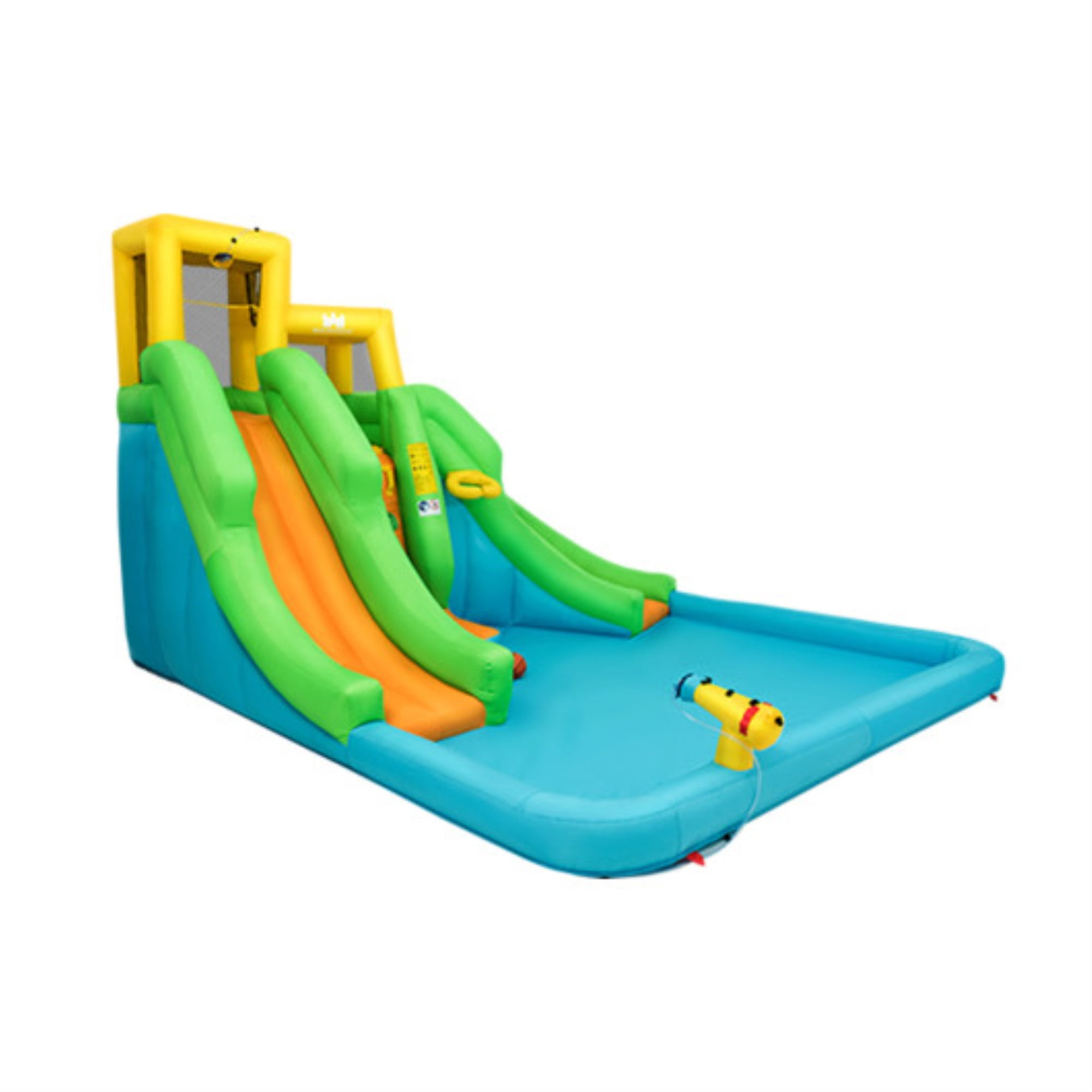Kids' Inflatable Water Park with Double Slides, Splash Pool, Climbing ...