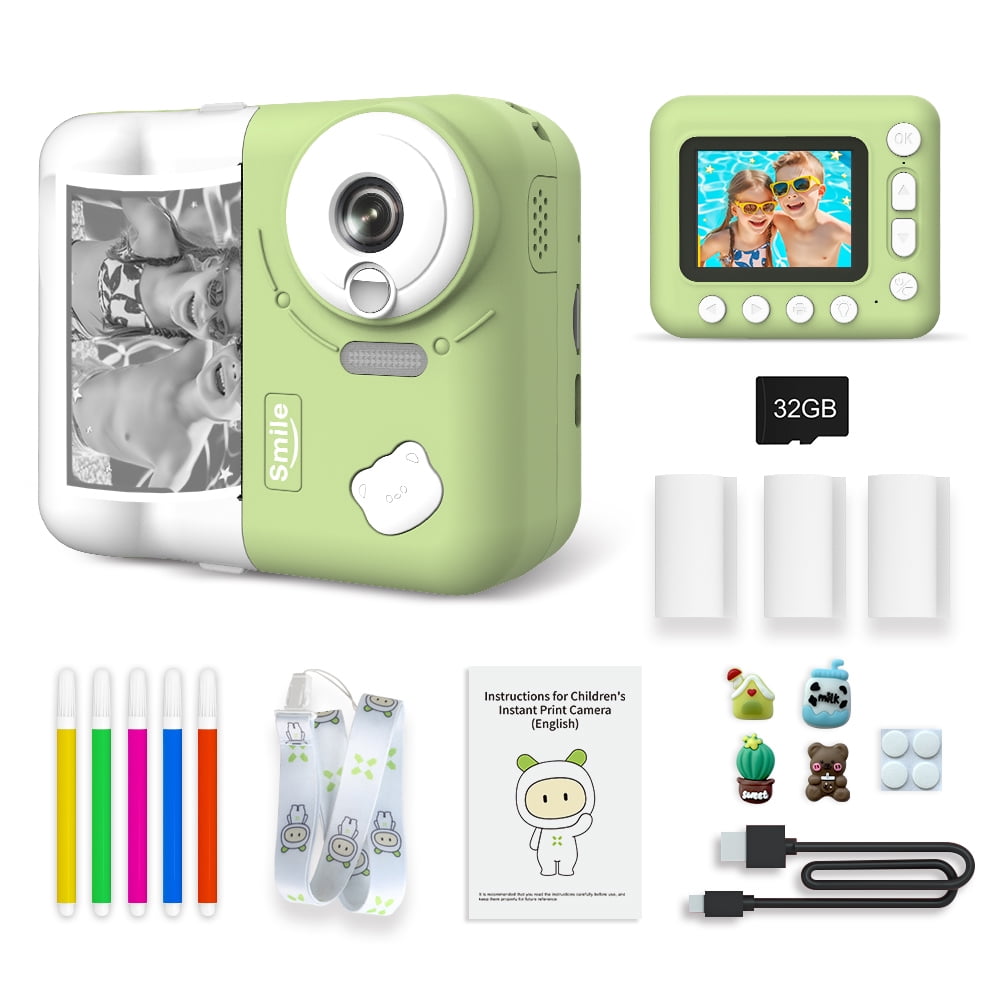 Kids Instant Print Camera Kids Camera 1080P Digital Camera for Kids 2.4 ...