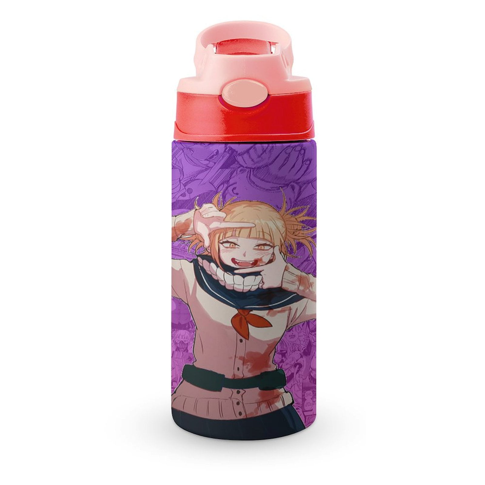 Kids Insulated Water Bottle - Himiko Toga Stainless Steel Travel Bottle with Straw, Double Wall ...